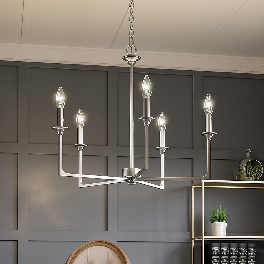 Quoizel Prescott 5-Light Brushed Nickel Transitional Damp Rated ... Quoizel Prescott 5-Light Brushed Nickel Transitional Damp Rated ...