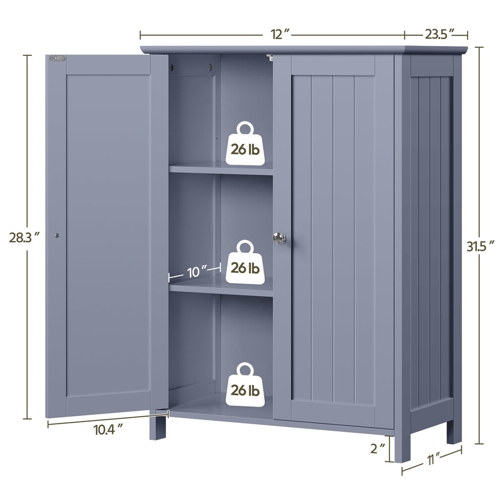 Yaheetech 24-in W Gray Modern Freestanding Bathroom Floor Cabinet in ...