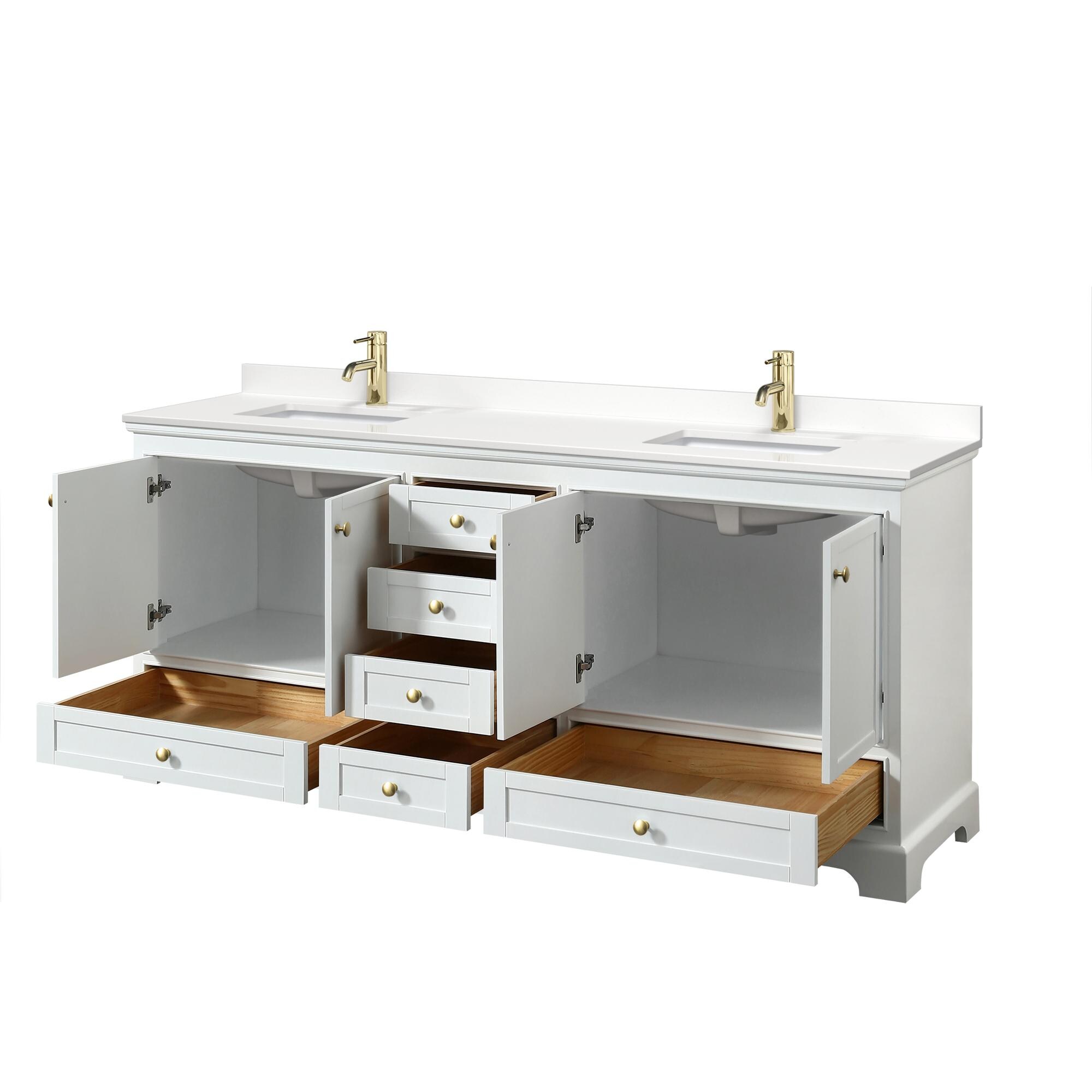 Wyndham Collection Deborah 80-in White Undermount Double Sink Bathroom ...