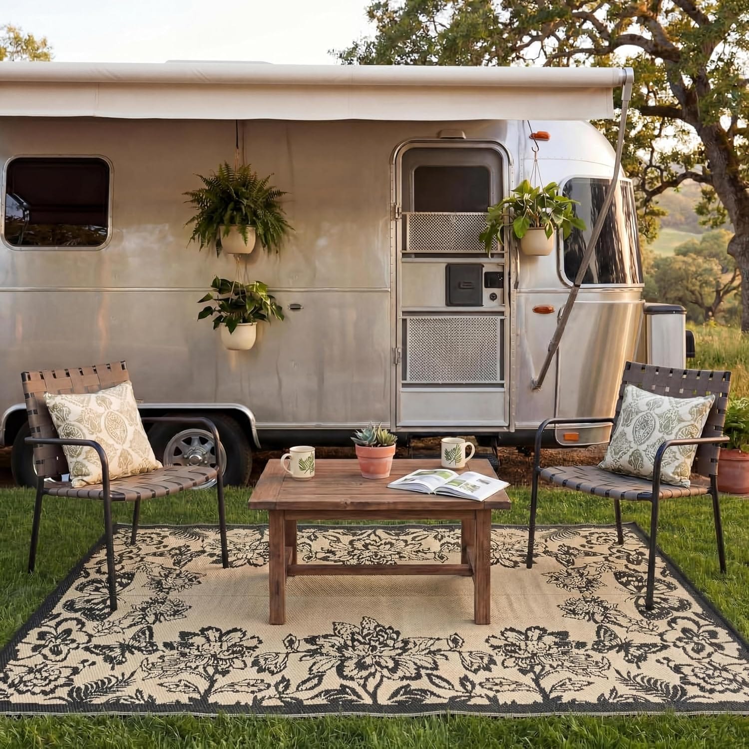 GarveeLife 9x12ft Black/Brown Flat Weave Outdoor Rug - Waterproof ...