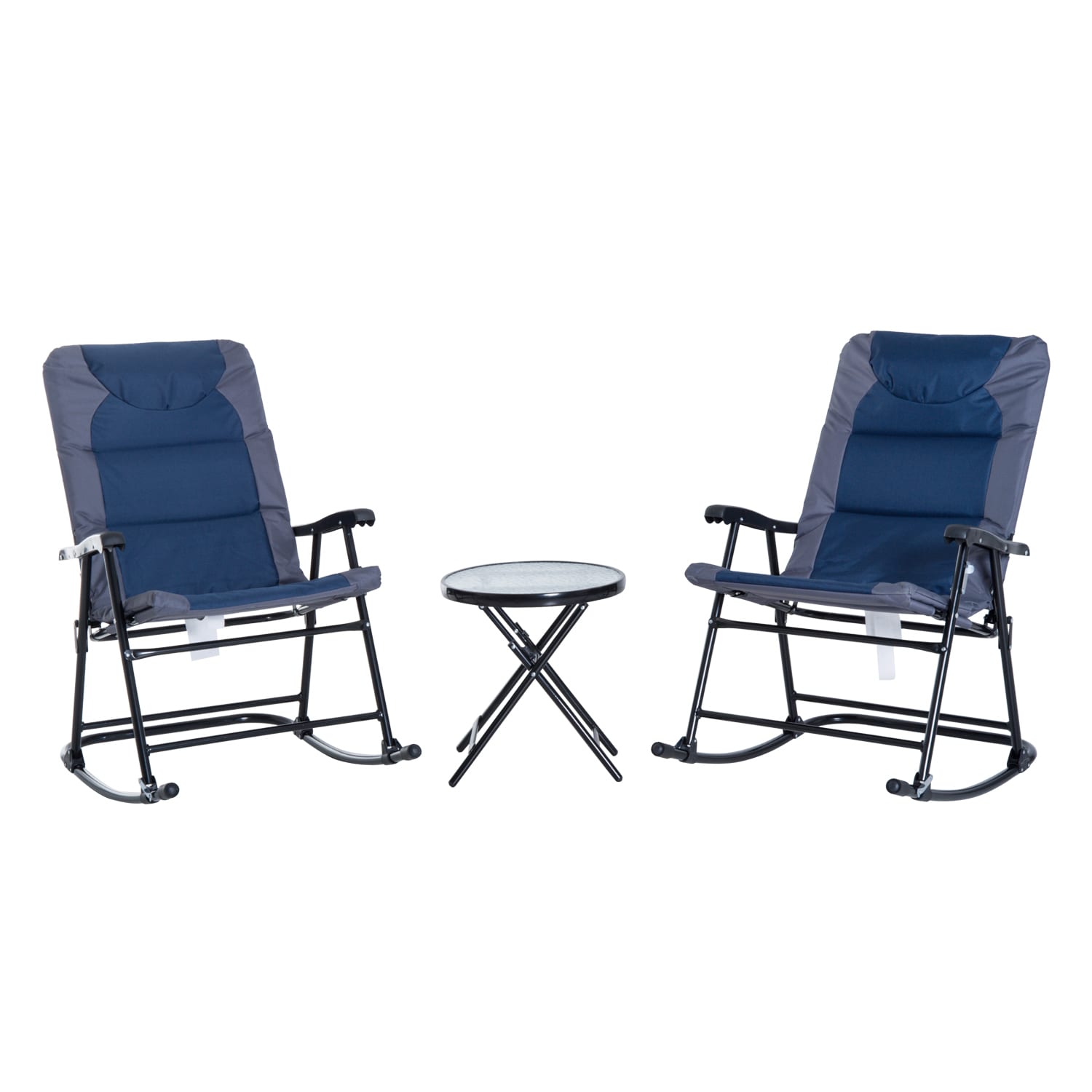 Blisstyle 3 Piece Outdoor Patio Furniture Set with Glass Coffee Table 2 ...