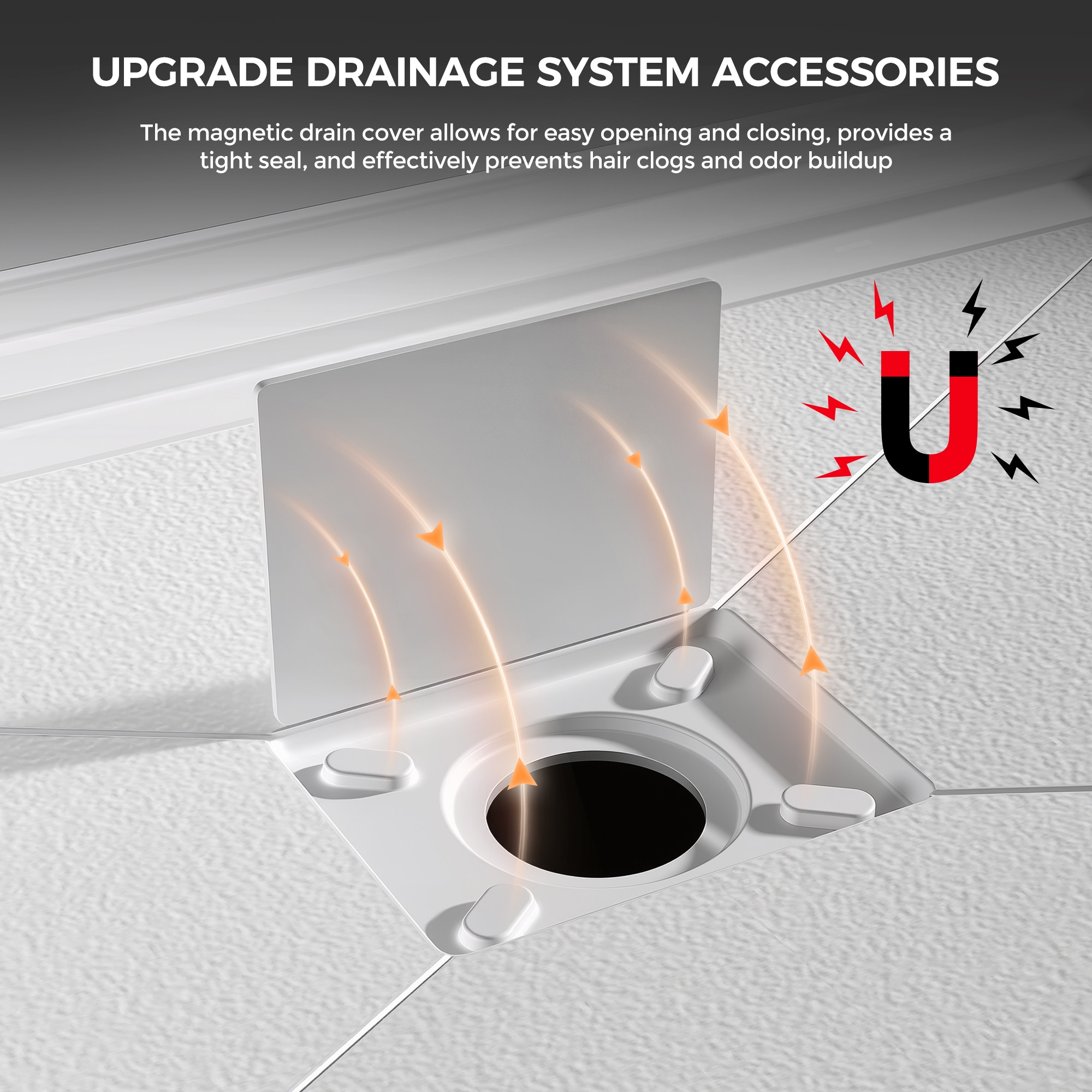 Miuara 48x32 Inch White Acrylic Shower Base Right Drain Rectangle ...