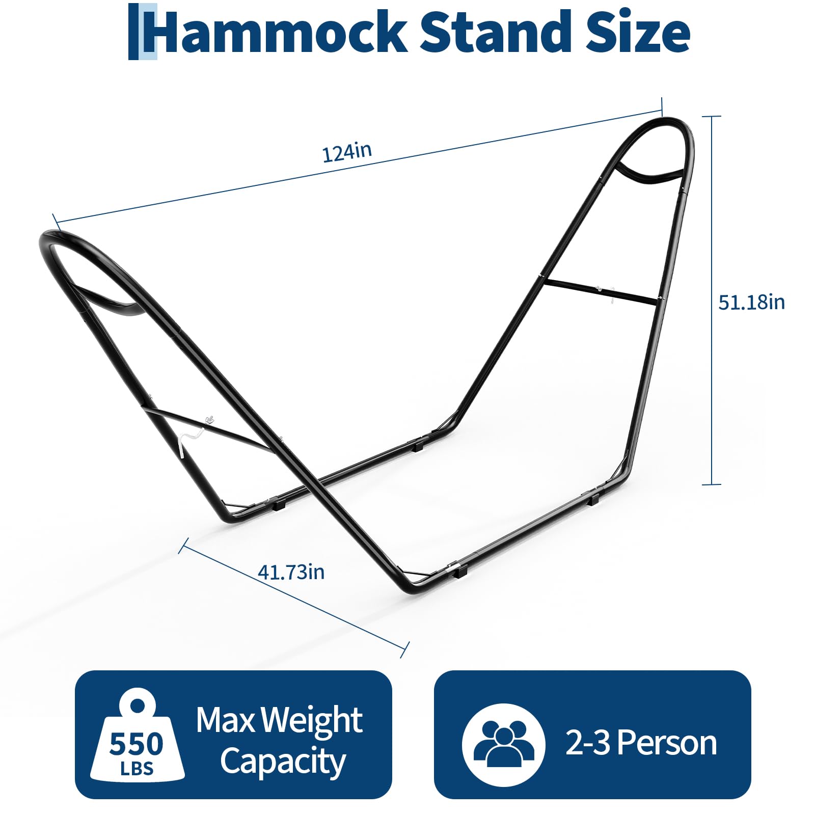 IdealHouse Universal Double Hammock Stand 550-Pound Capacity Heavy-Duty ...