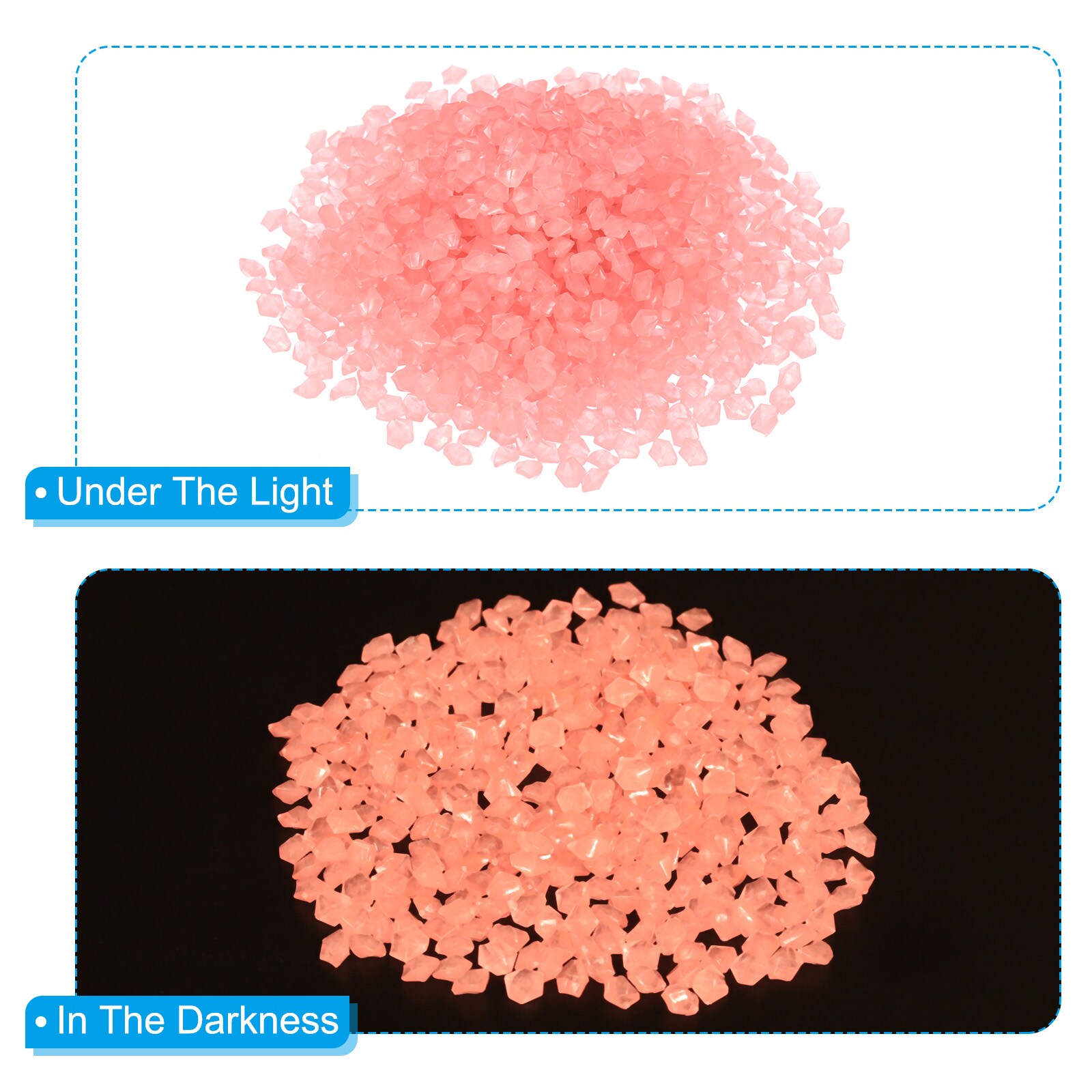 Unique Bargains 3000pcs Glow Rocks 3-5mm Glow Pebbles Decoration in the ...