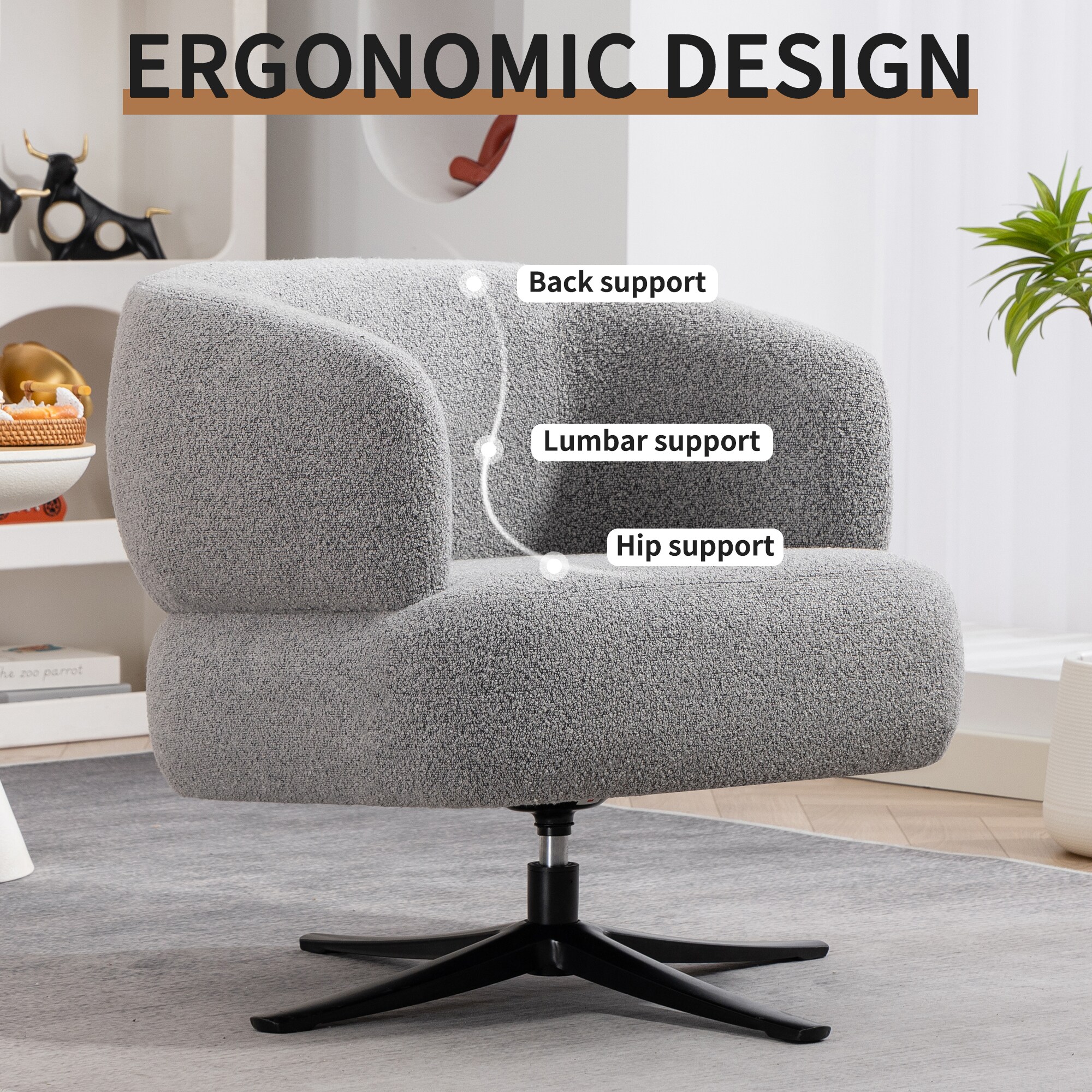 LUXEYARD Cuddle-style leisure swivel sofa chair suitable for balconies ...