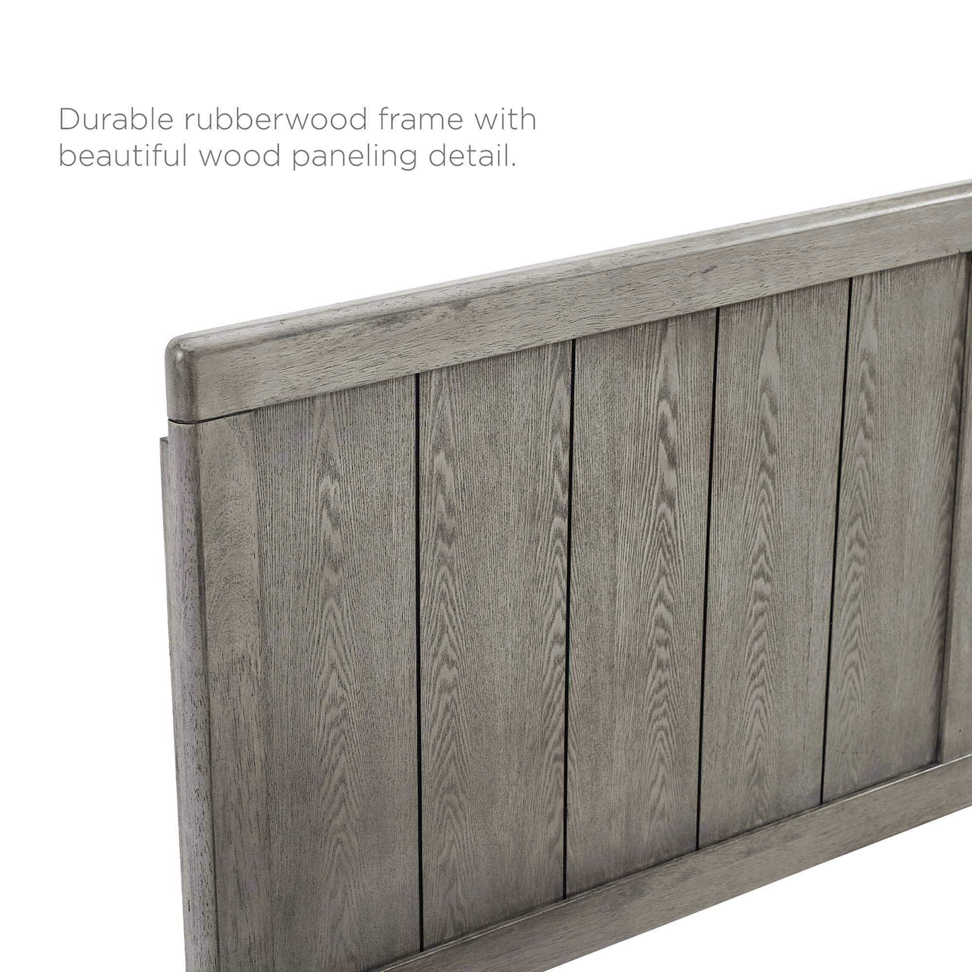 Modway Alana Wood Full Platform Bed With Splayed Legs in Gray in the ...