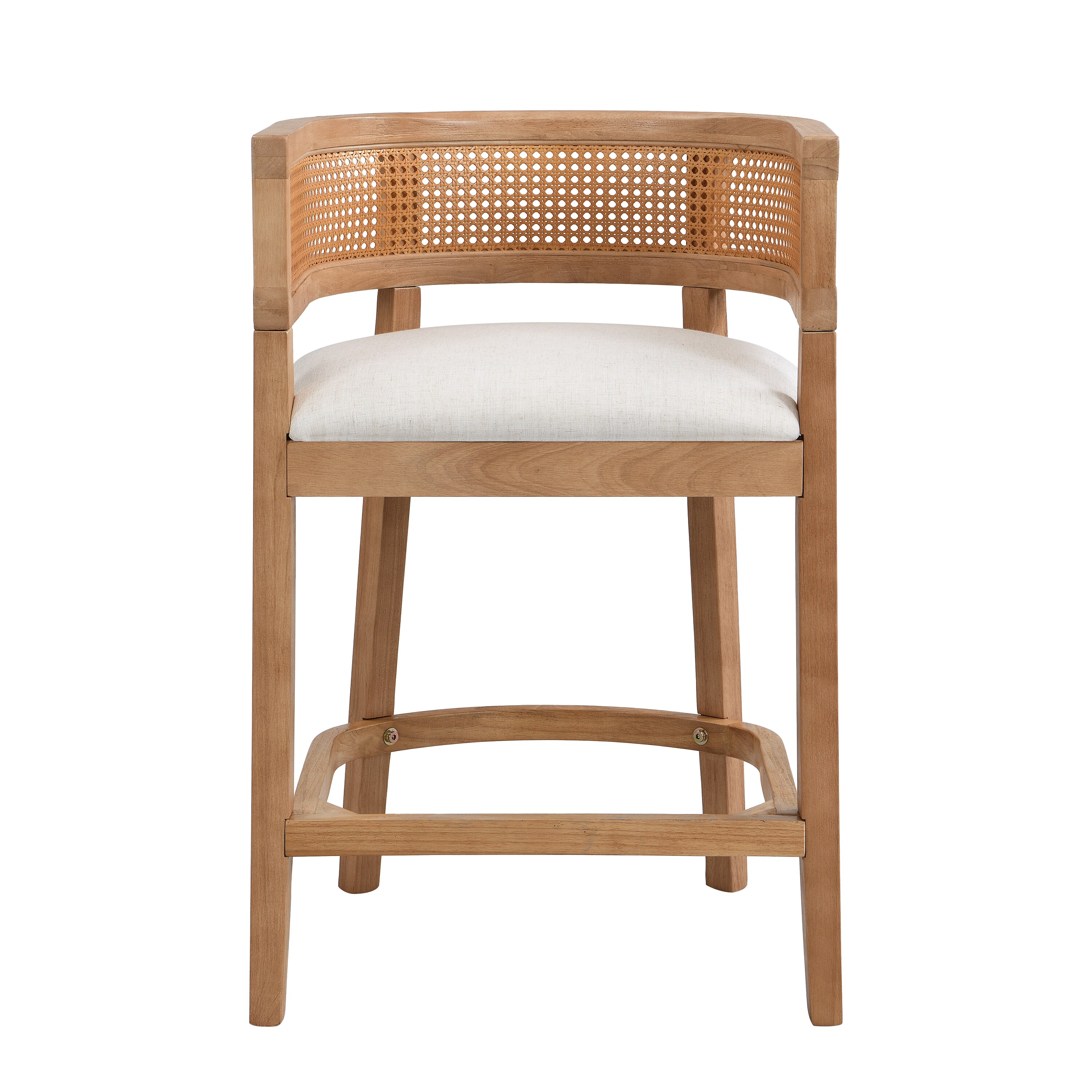 Christopher Knight Home Wood and Rattan Upholstered Arm Counter Stools ...