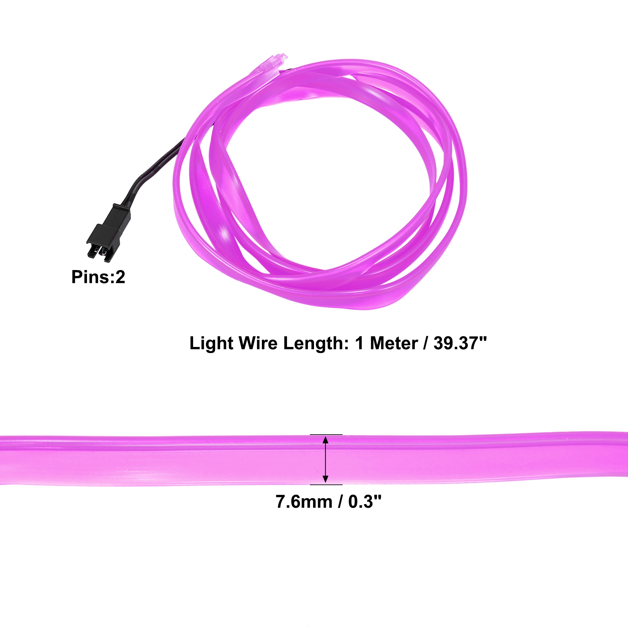 Unique Bargains 1 Meter/3ft Interior USB Neon EL Wire String Strip ...