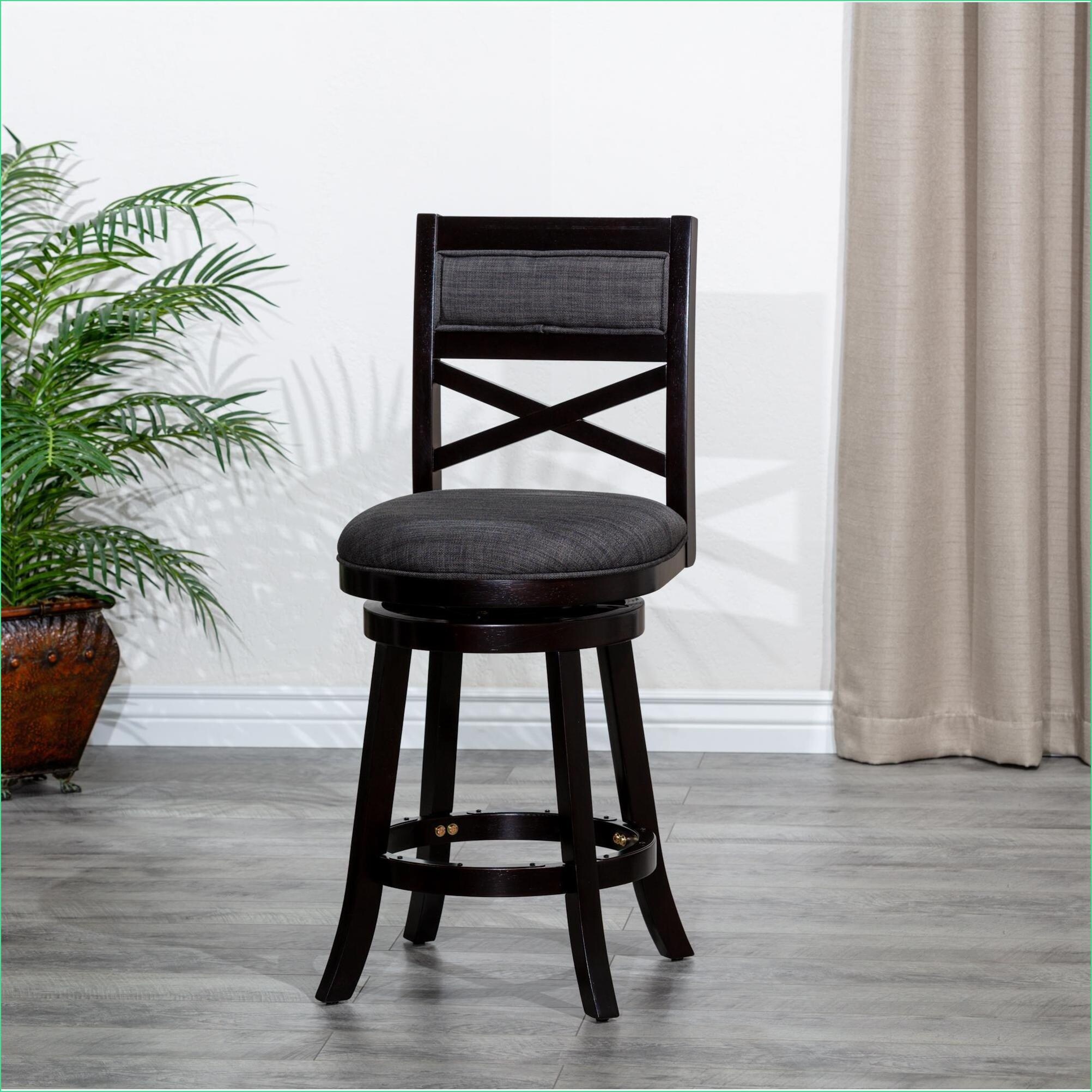 Watnature 24 Counter Height X-Back Swivel Bar Stool Chair Seating Dark ...