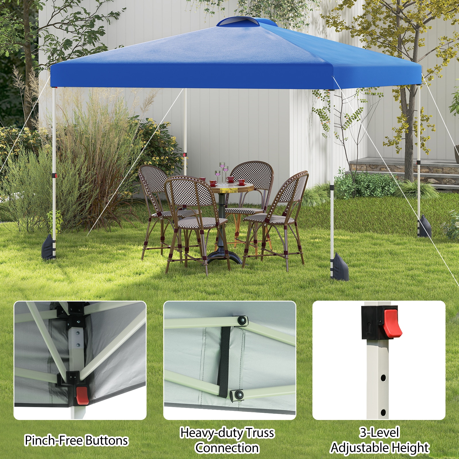 Ayelon 10-ft x 10-ft Square Blue Pop-up canopy in the Canopies ...