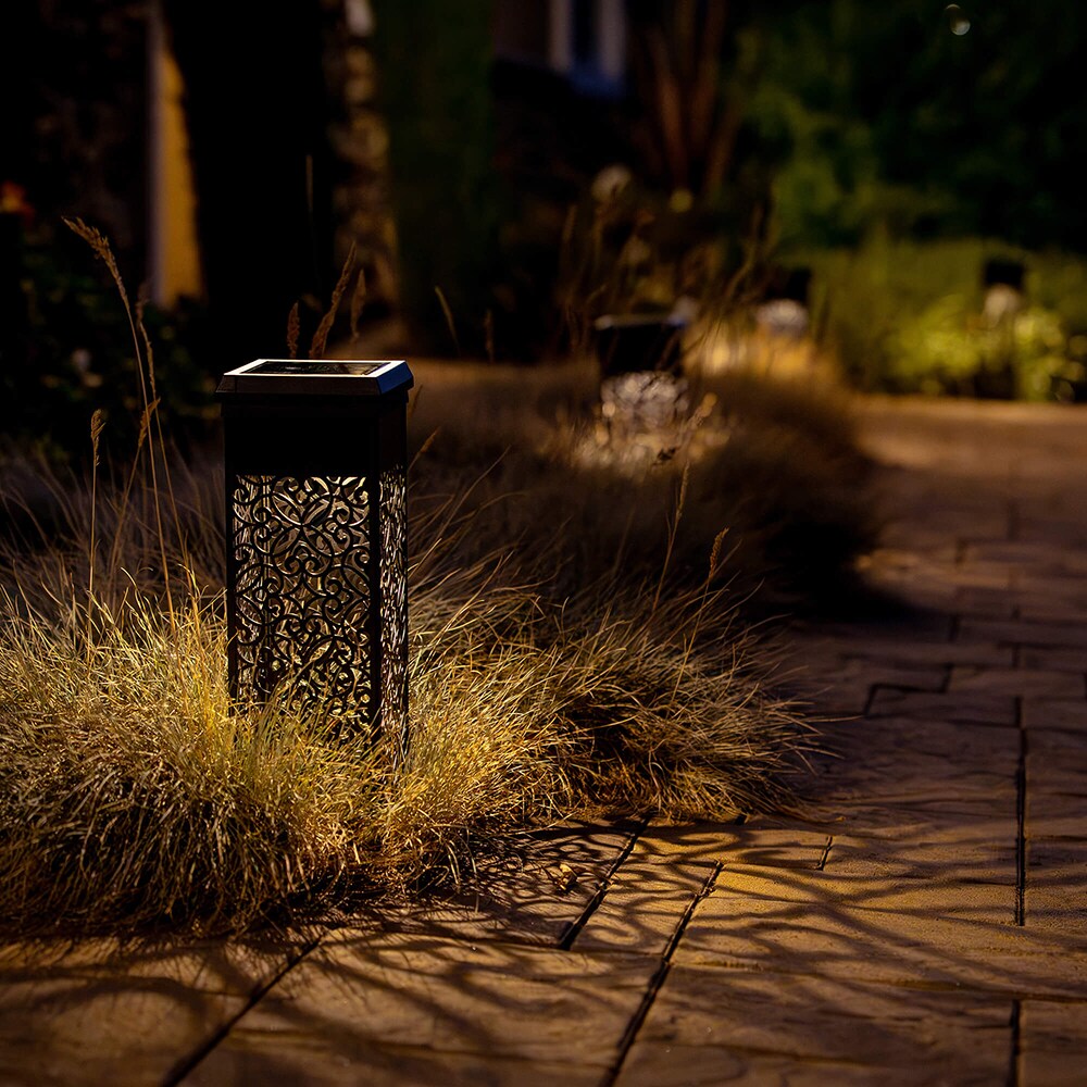 KODA 4 -Pack Flora 15 -Lumens Black Low voltage Solar LED Outdoor Path ...