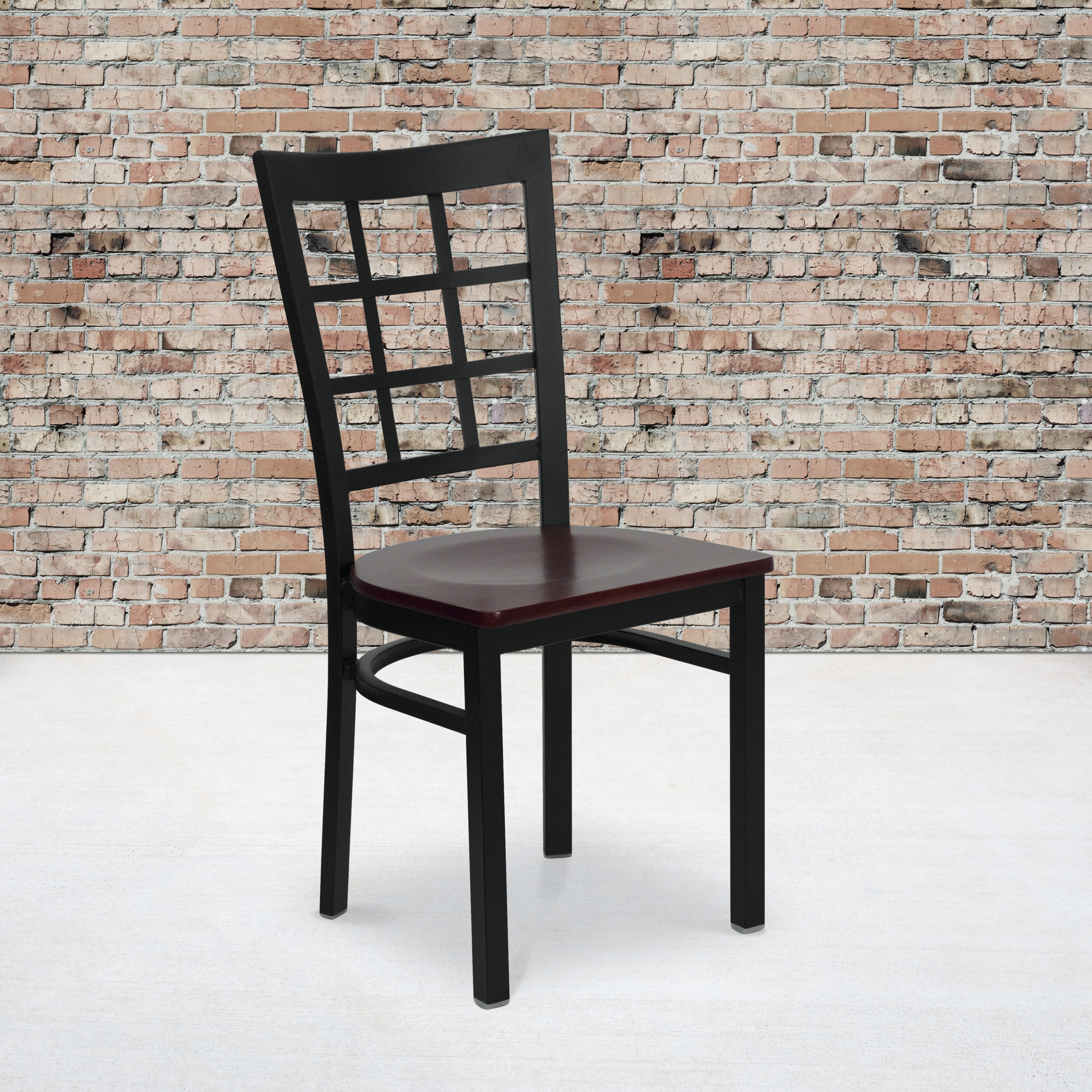 Flash Furniture 2 Pk. HERCULES Series Black Window Back Metal ...