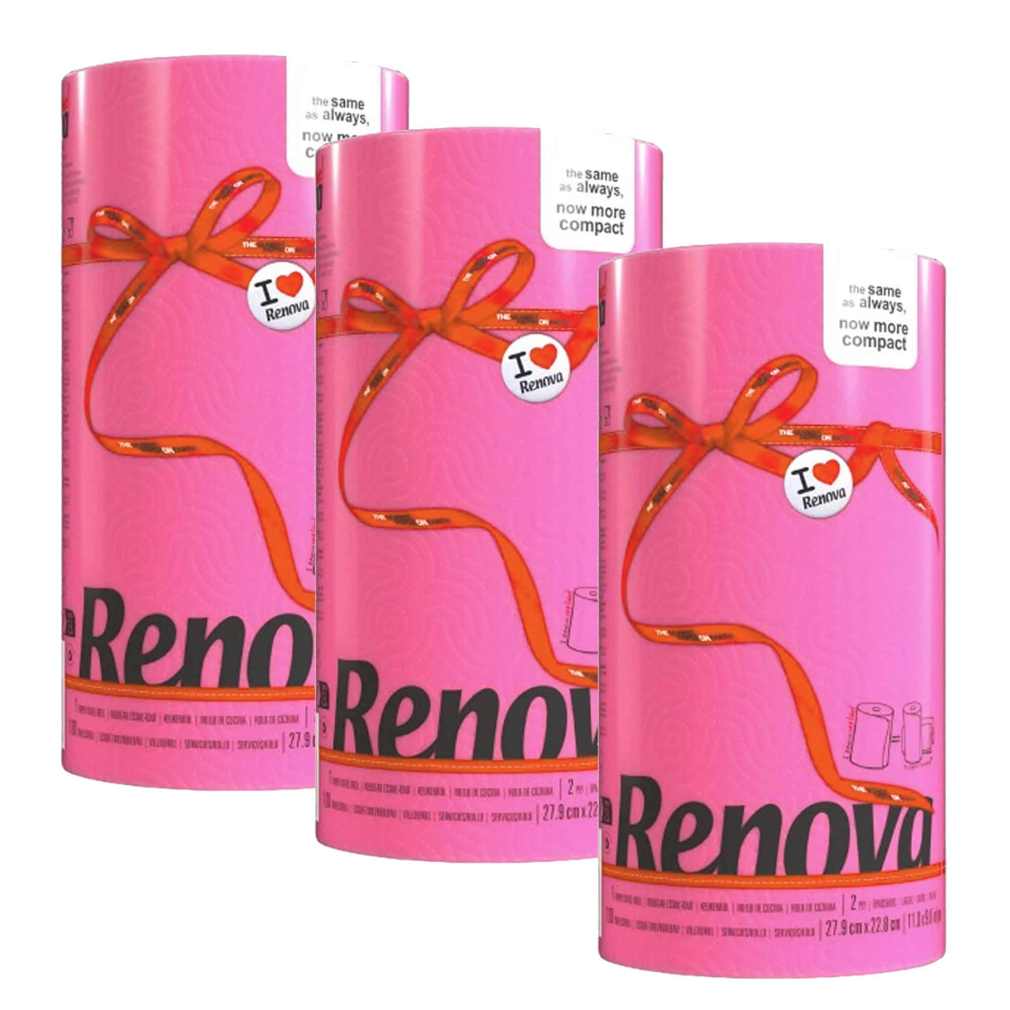 EVIDECO FRENCH HOME GOODS Renova Fuchsia Compact Paper Towel Rolls - 3 ...
