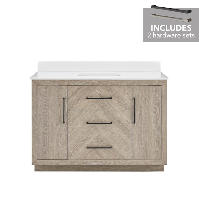 Style Selections 48-in Weathered Oak Undermount Single Sink Bathroom ... Style Selections 48-in Weathered Oak Undermount Single Sink Bathroom ...