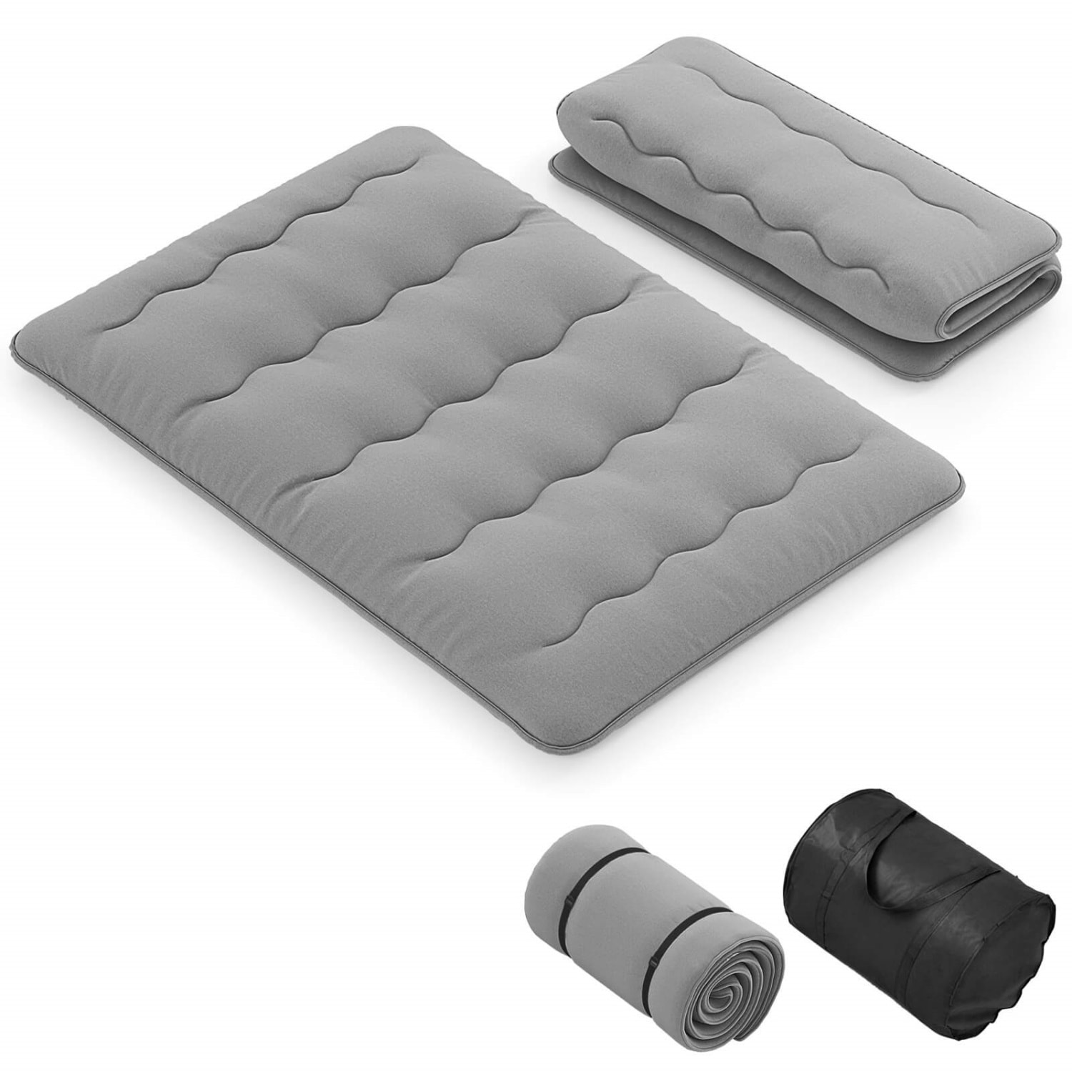 Costway Full Futon Mattress Japanese Floor Pad Washable Cover Carry Bag ...