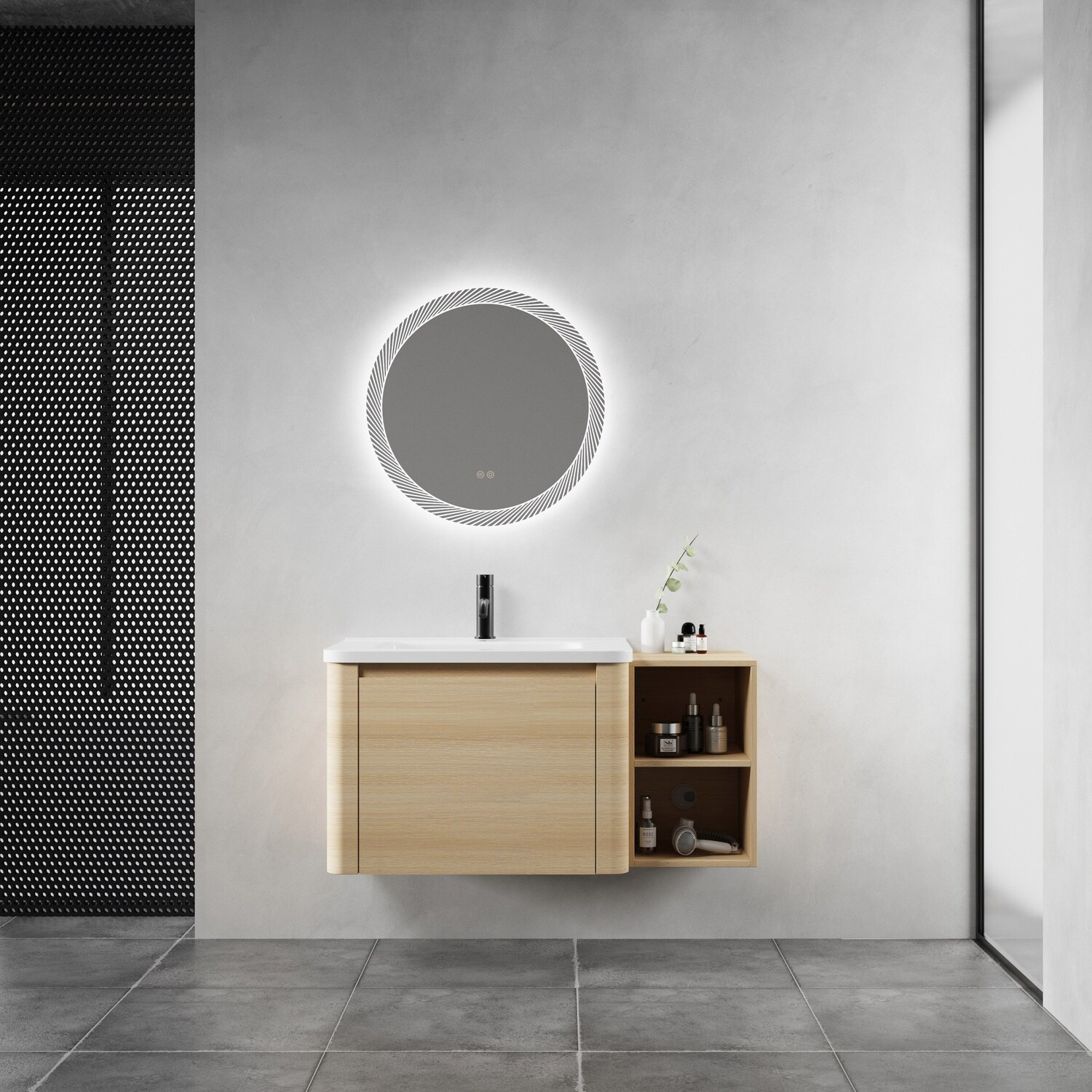Watnature Bathroom Use 40 Inch Wall-Mounted Contemporary Vanity Soft ...