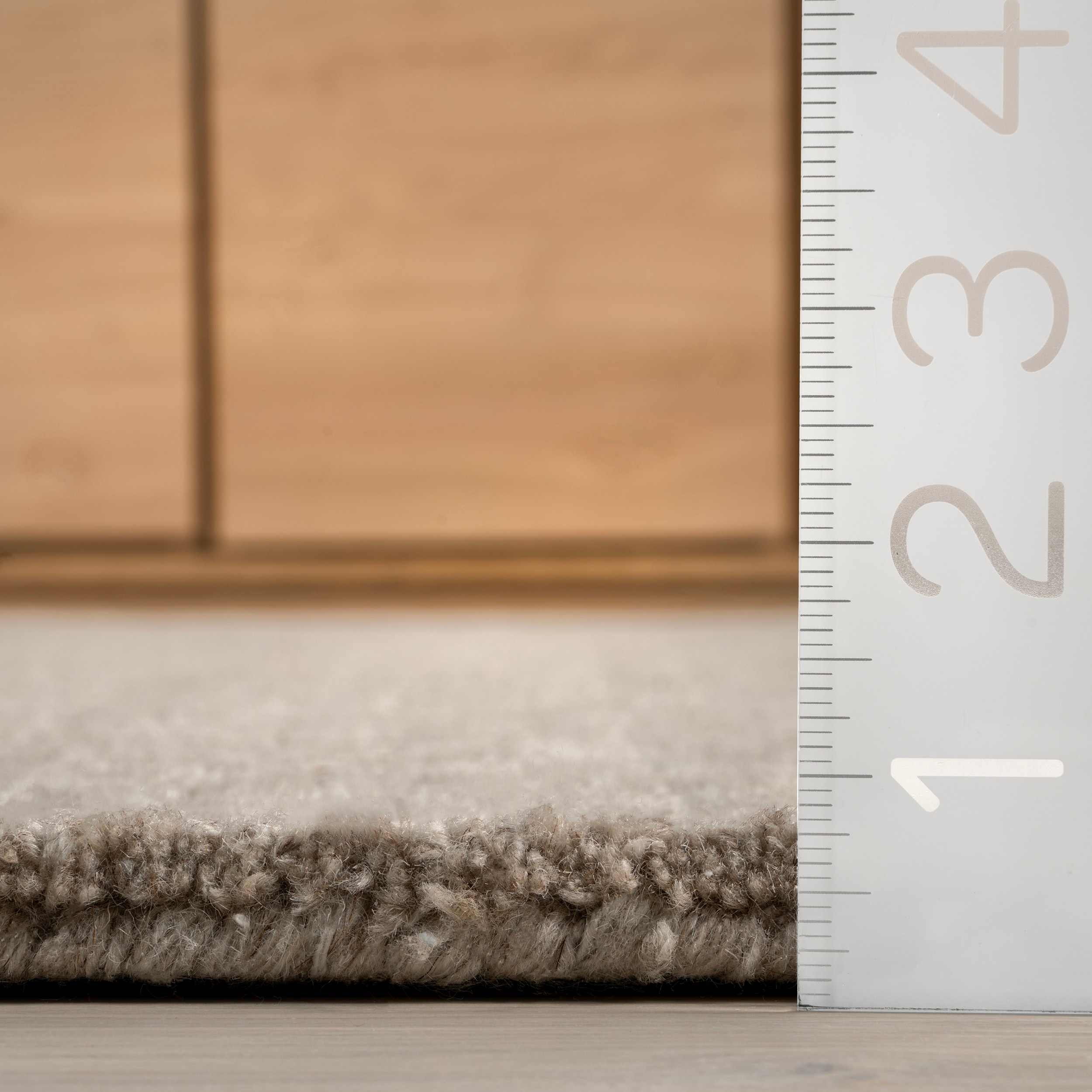 nuLOOM Mozai Fringed Wool-Blend 10ft. x 14ft. Beige Area Rug in the ...