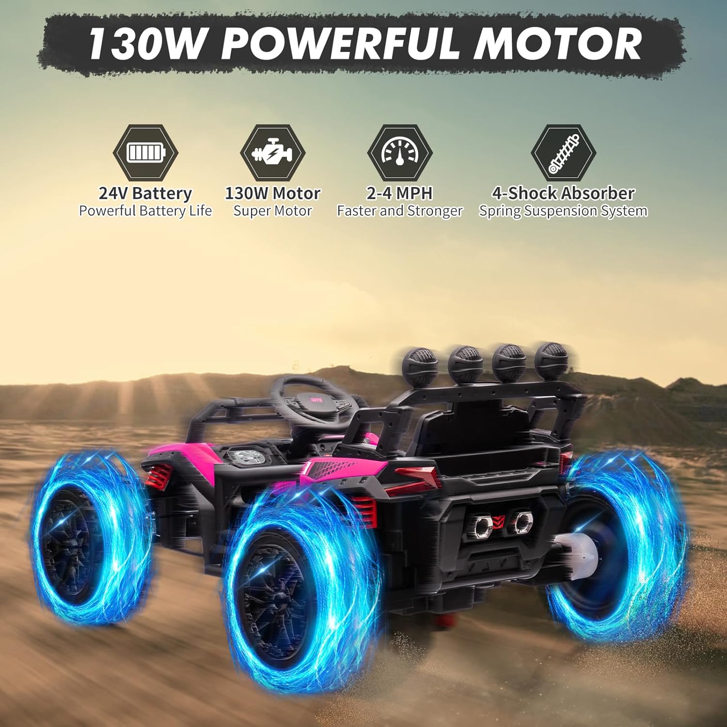 IdealHouse 24V Electric UTV Ride On Toys for Big Kids 2x130W Powerful ...