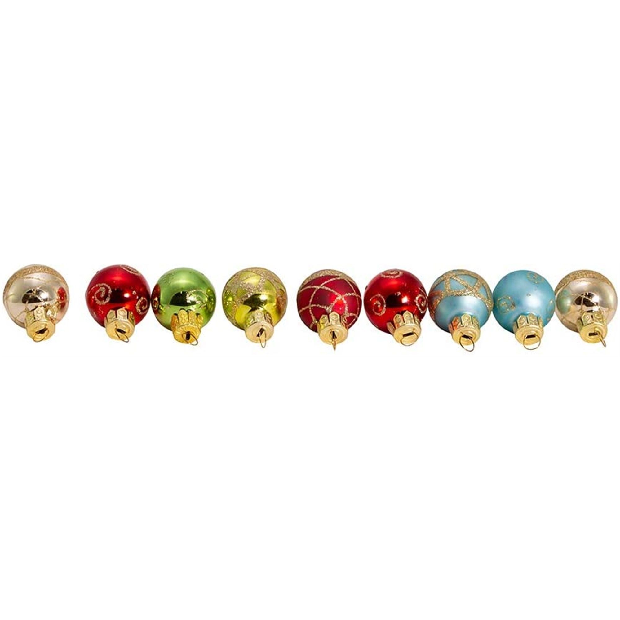 Kurt S. Adler Petite Treasure Multi-Color Glass Ball 1 inch Ornament ...