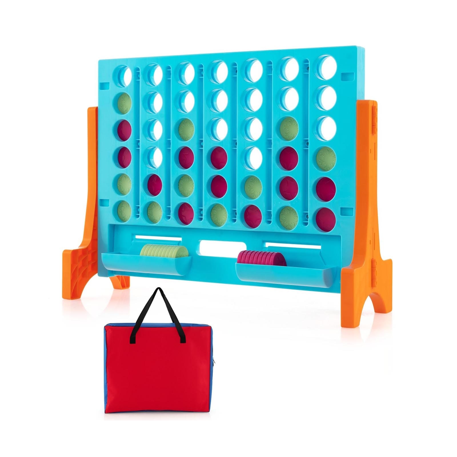 Slickblue Foldable 4 in a Row Game Set - Wall Mount or Tabletop Game ...