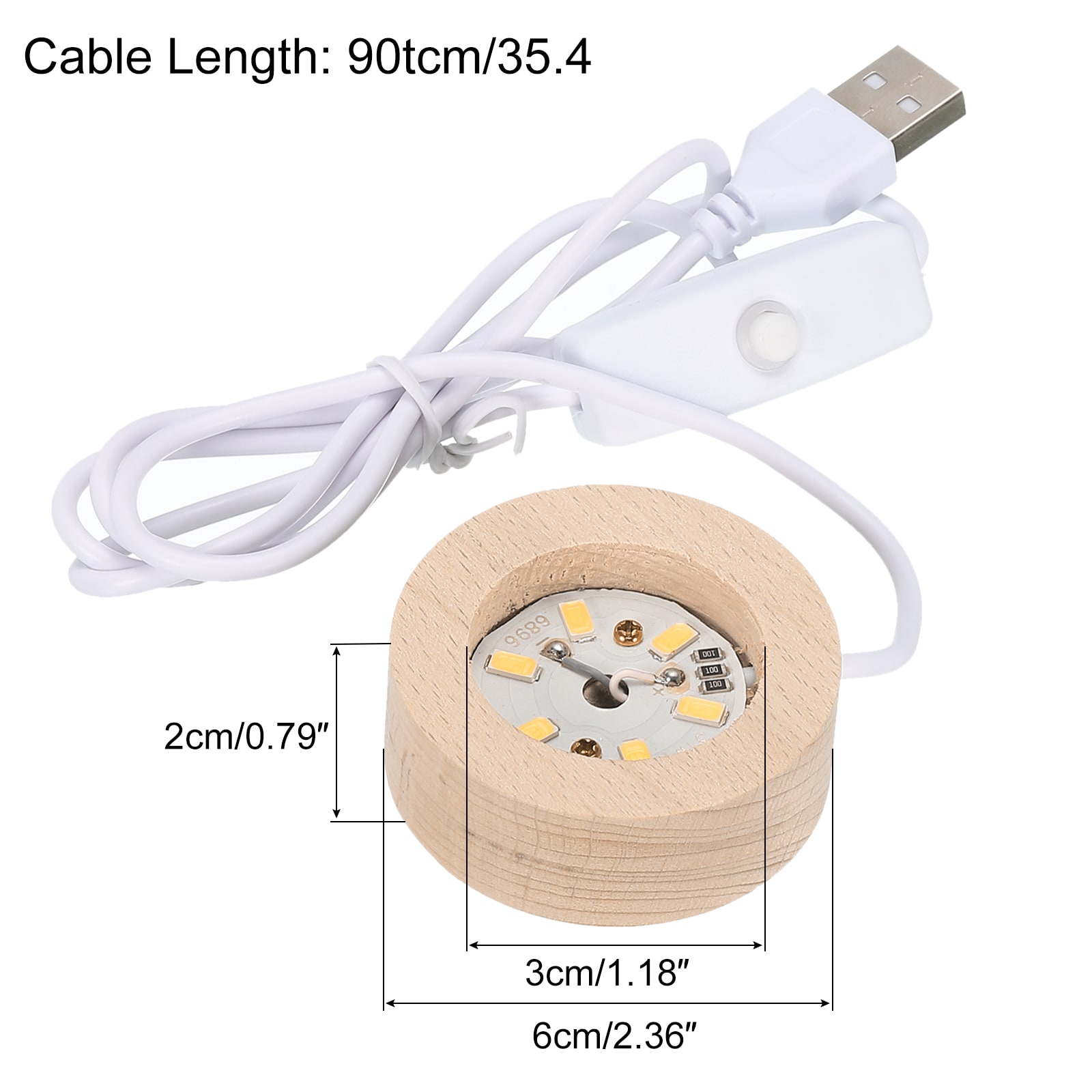 Unique Bargains LED Wood Displays Base Ball Stand Holders 6x2cm Warm ...