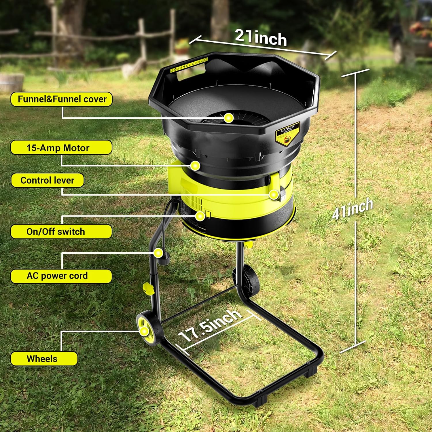 Silvel 15 Amp Electric Leaf Mulcher Reduction Ratio 8000 RPM Mulch up ...
