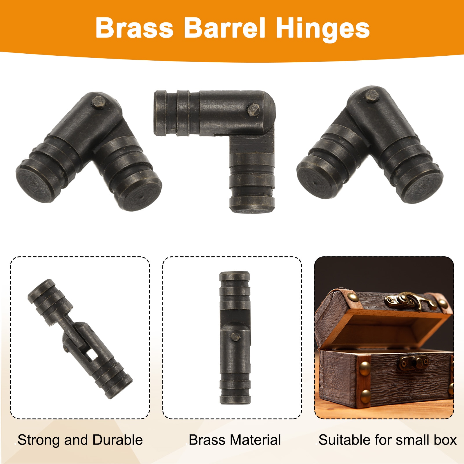 Unique Bargains 50pcs Invisible Barrel Hinges 4x17mm Brass Concealed ...