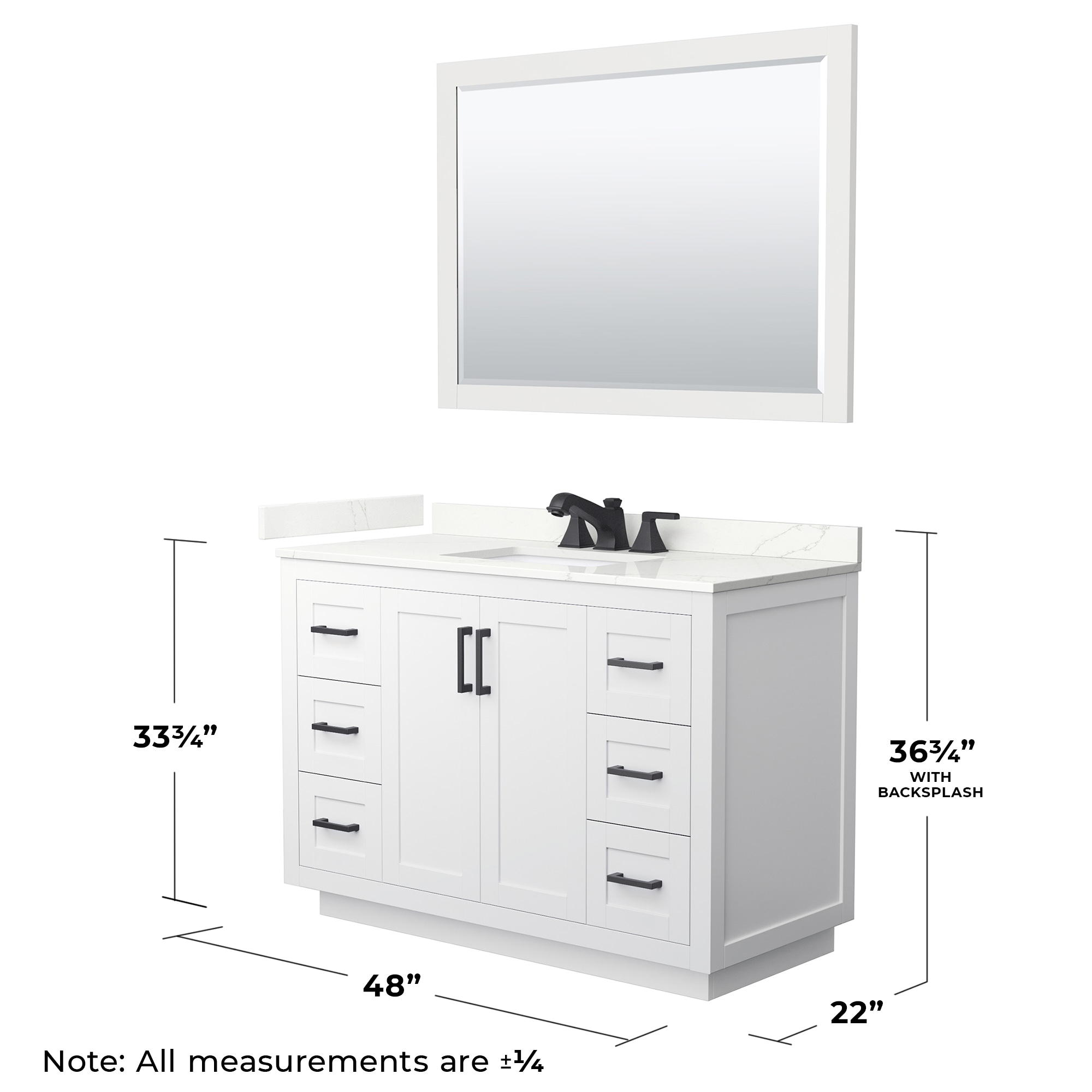 Wyndham Collection Miranda 48-in White Undermount Single Sink Bathroom ...