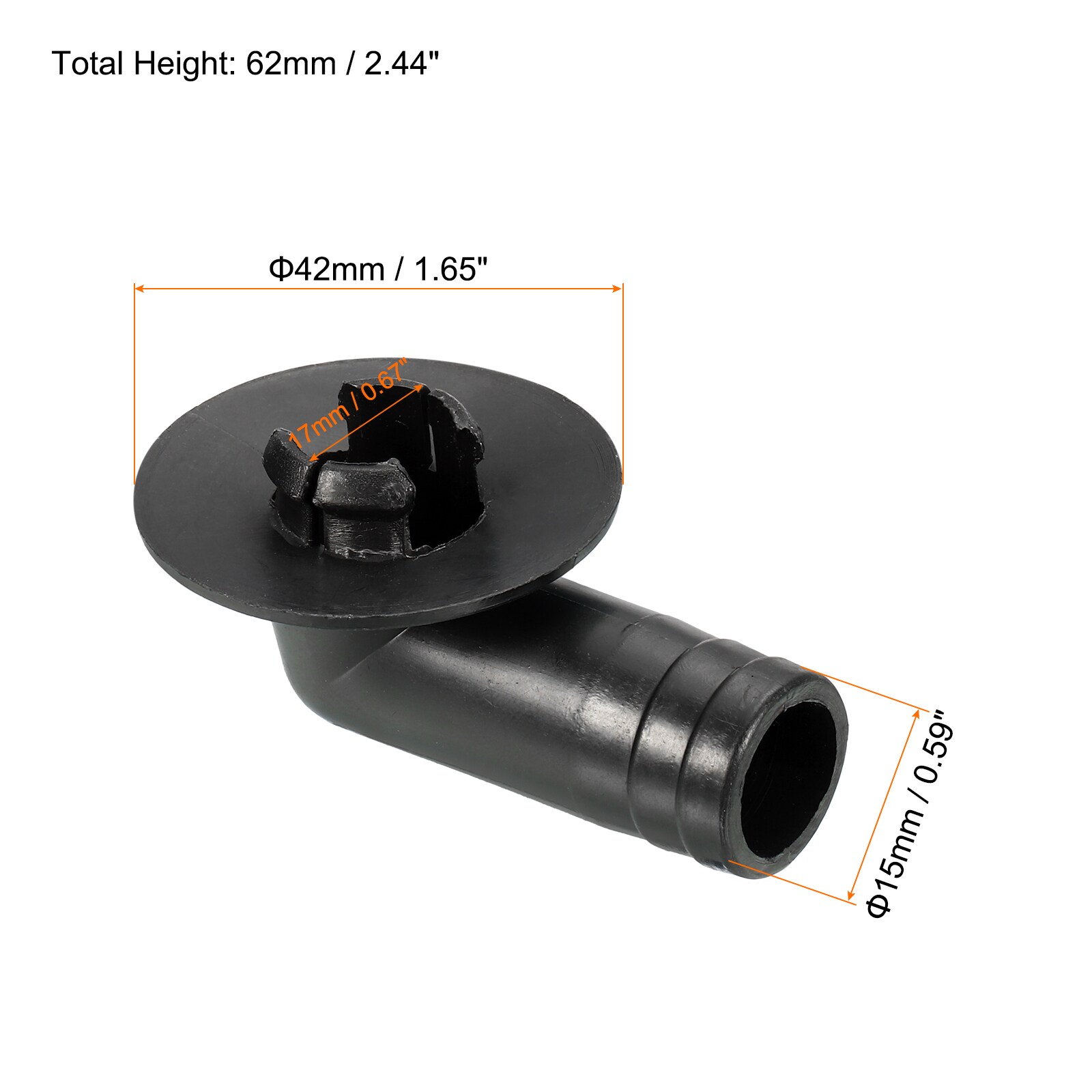 Unique Bargains Air Conditioner Drain Hose Connector 17mm Tube Elbow ...