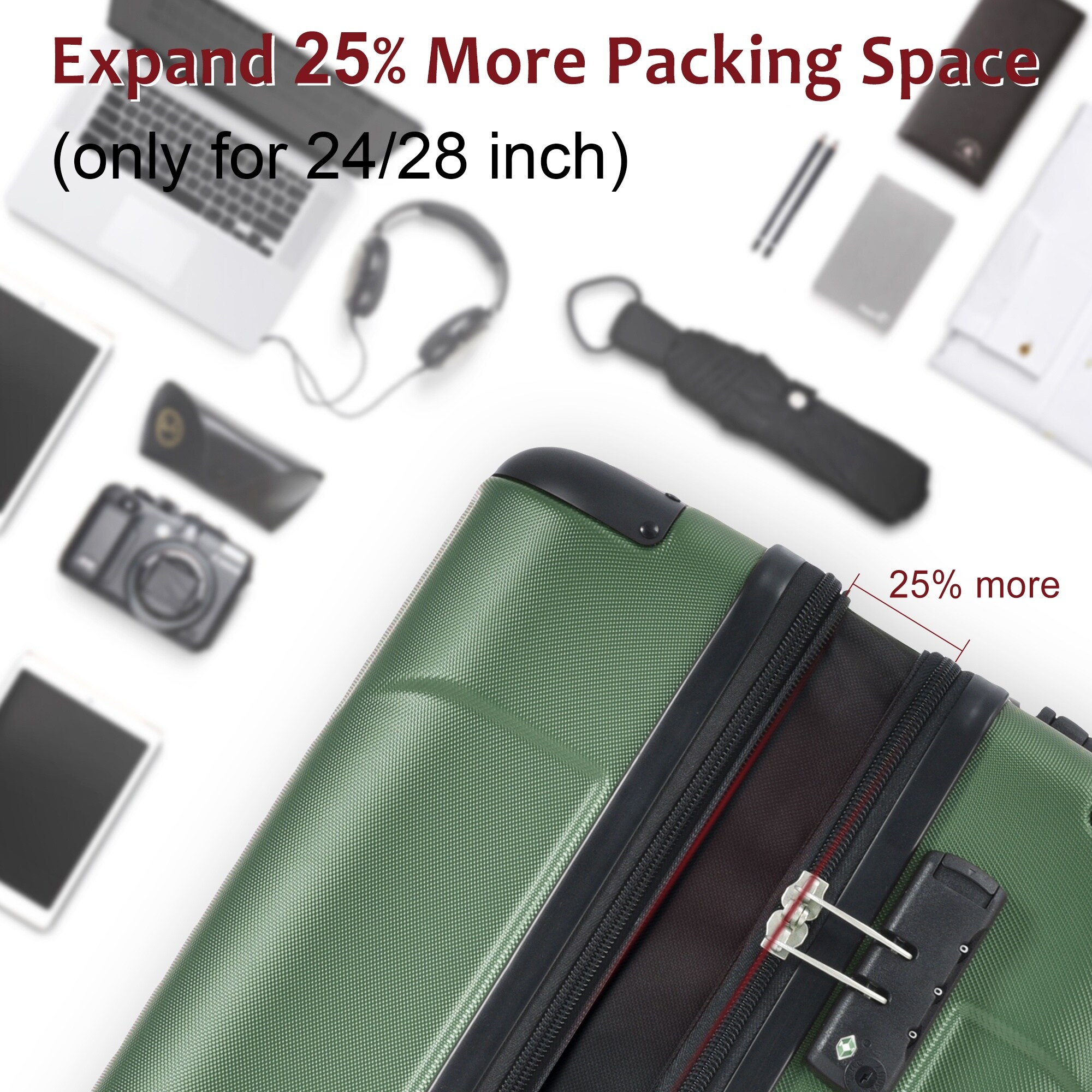 ModernLuxe Hardshell Luggage Lightweight Durable ABS Suitcases with ...