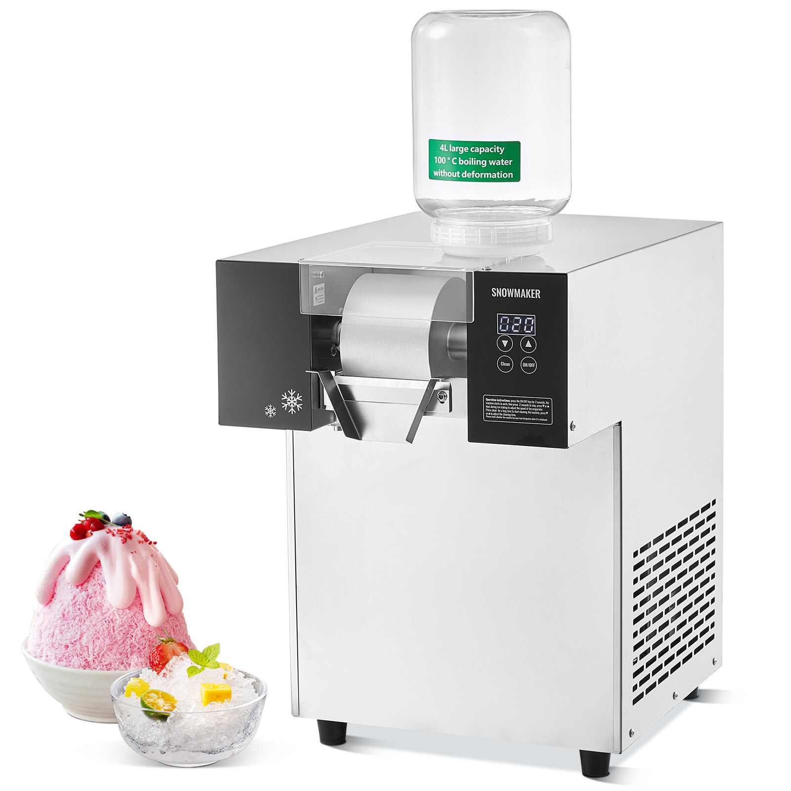 GIVIMO Commercial Snowflake Ice Machine 397-lb 24H Production Stainless ...
