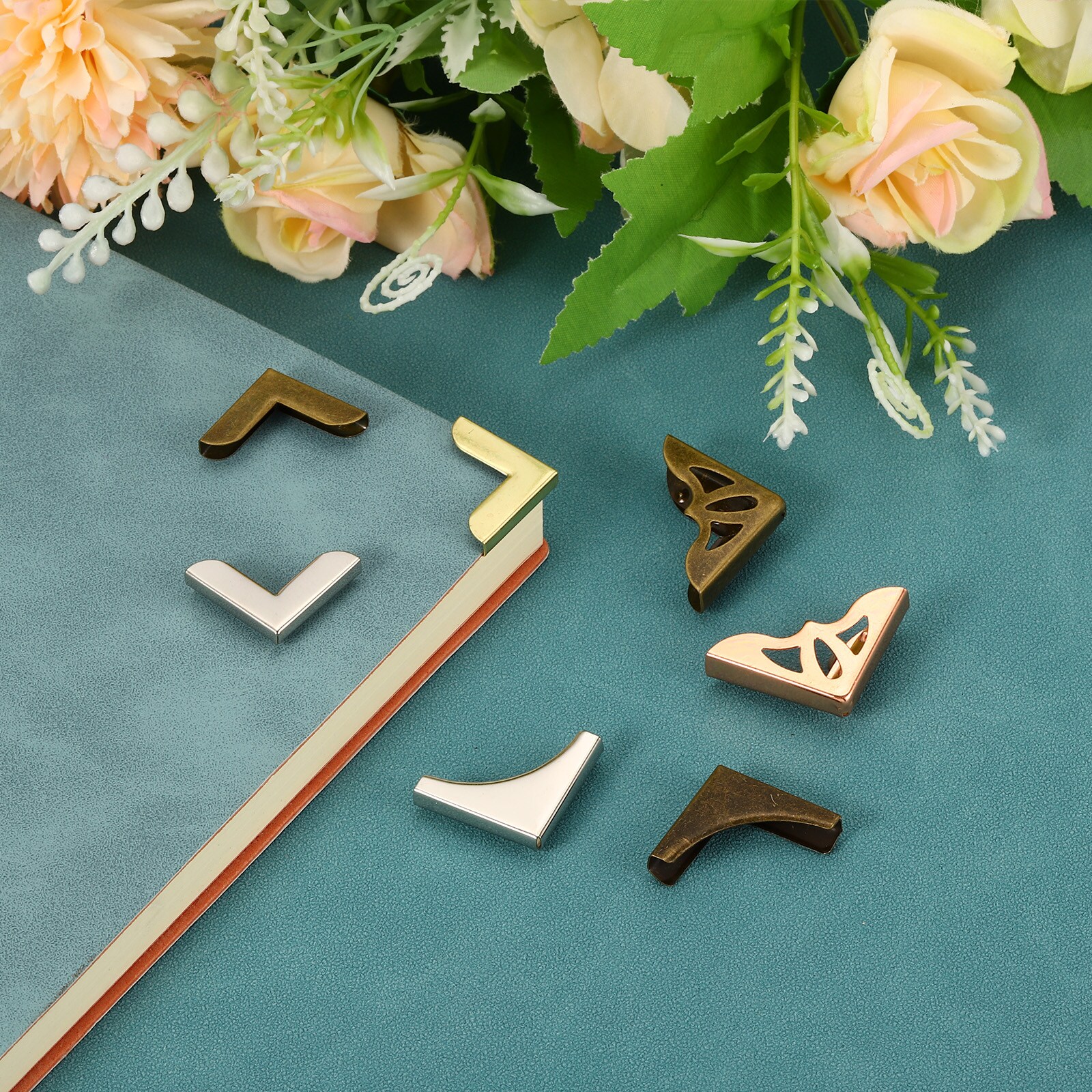 PATIKIL 20mm Metal Book Corners 200pcs Photo Corners Book Corners ...