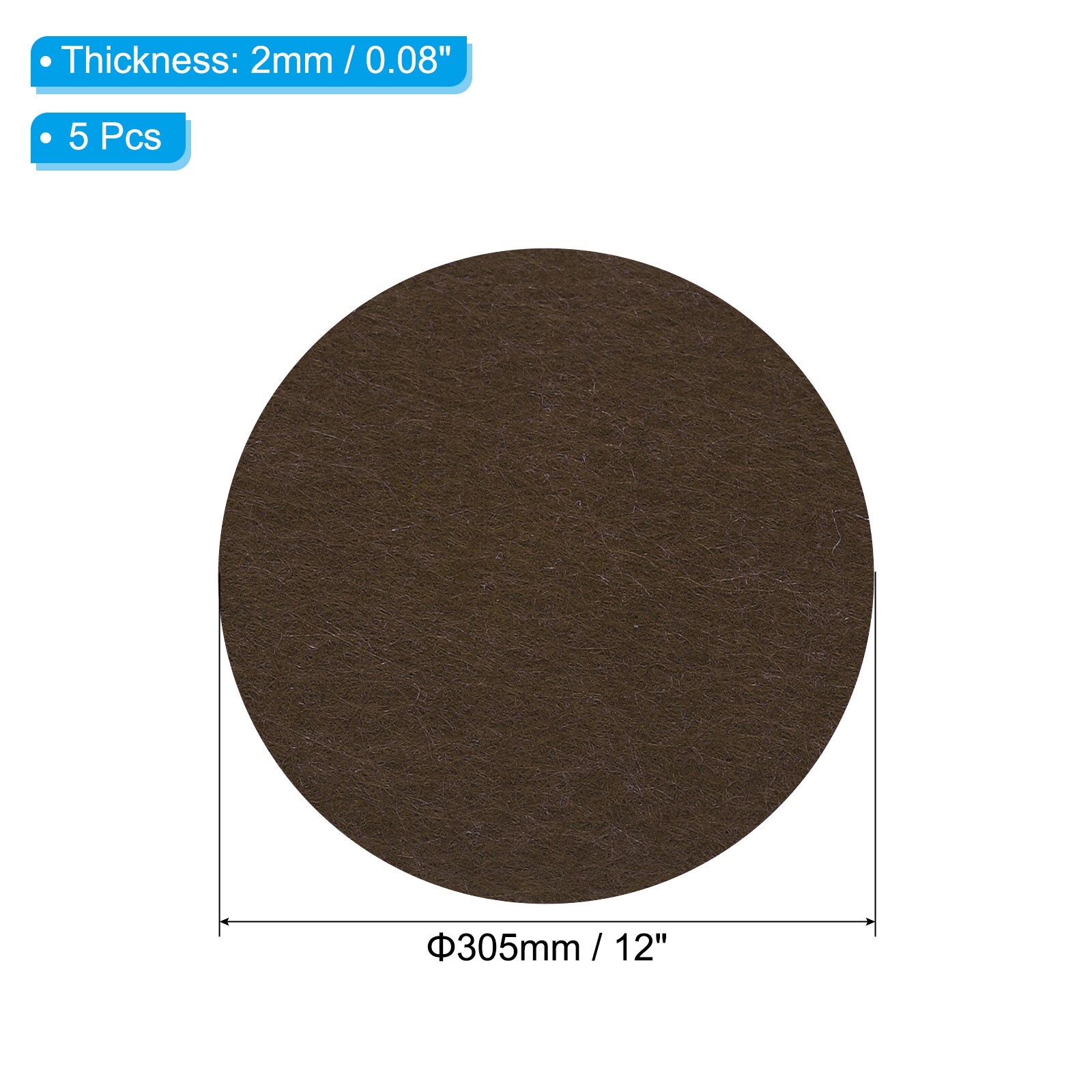 PATIKIL 12 Inch Diameter Lamp Base Felt 5Pack 2mm Thickness Round Soft ...