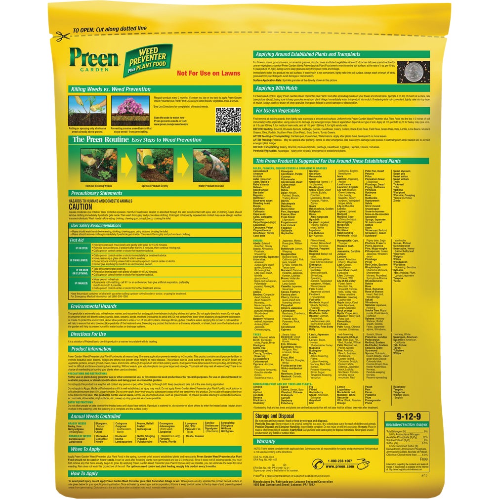 Preen Garden Weed Preventer Plus Plant Food - 13 lb. - Effective ...