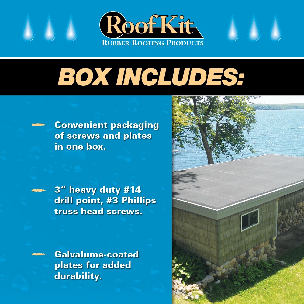 RoofKit Roofing Products #14 x 3-in Silver Galvanized/Coated Self-tapping Roofing Screws 100 ...