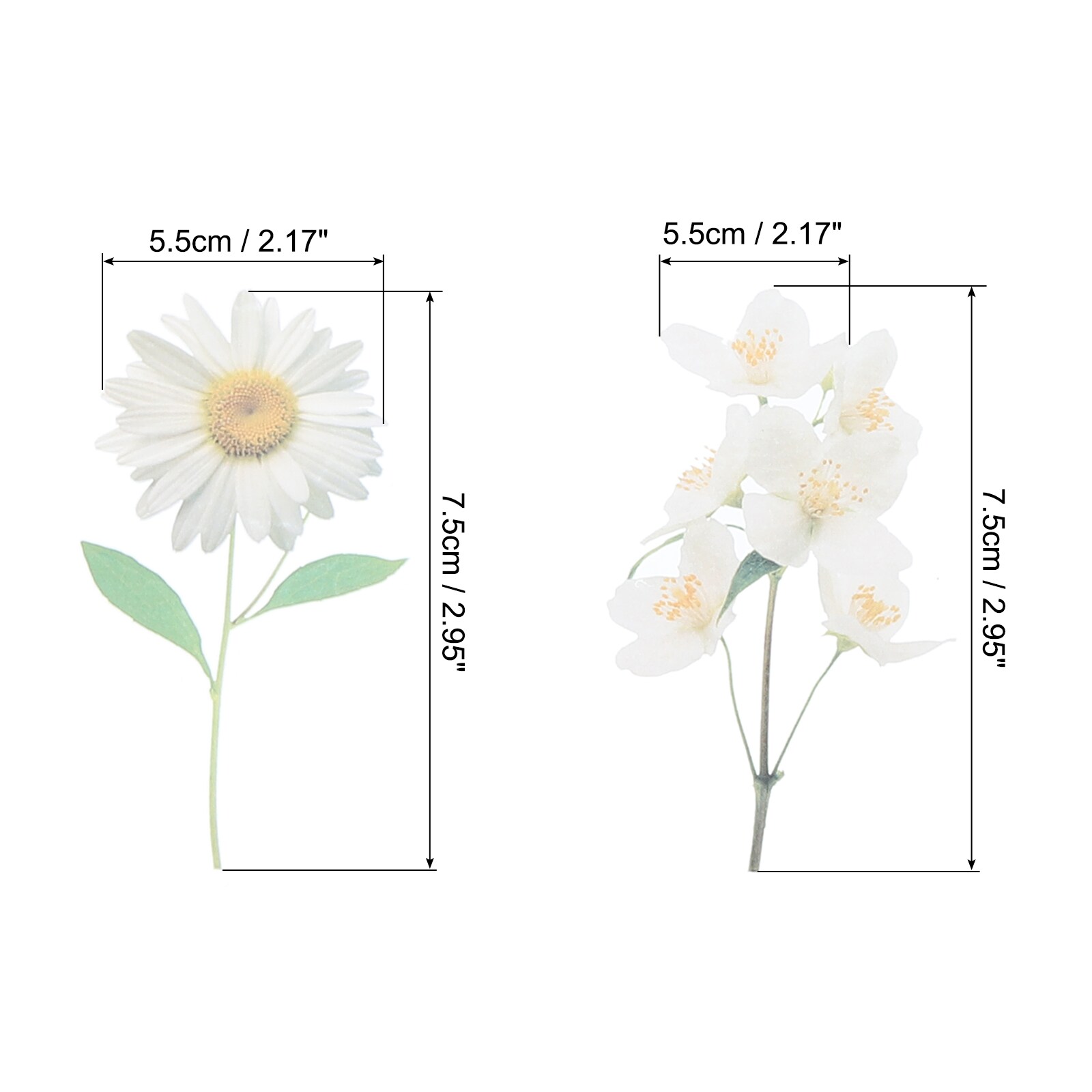 PATIKIL Transparent Flower Vinyl Stickers 80 Sheet Waterproof PET ...