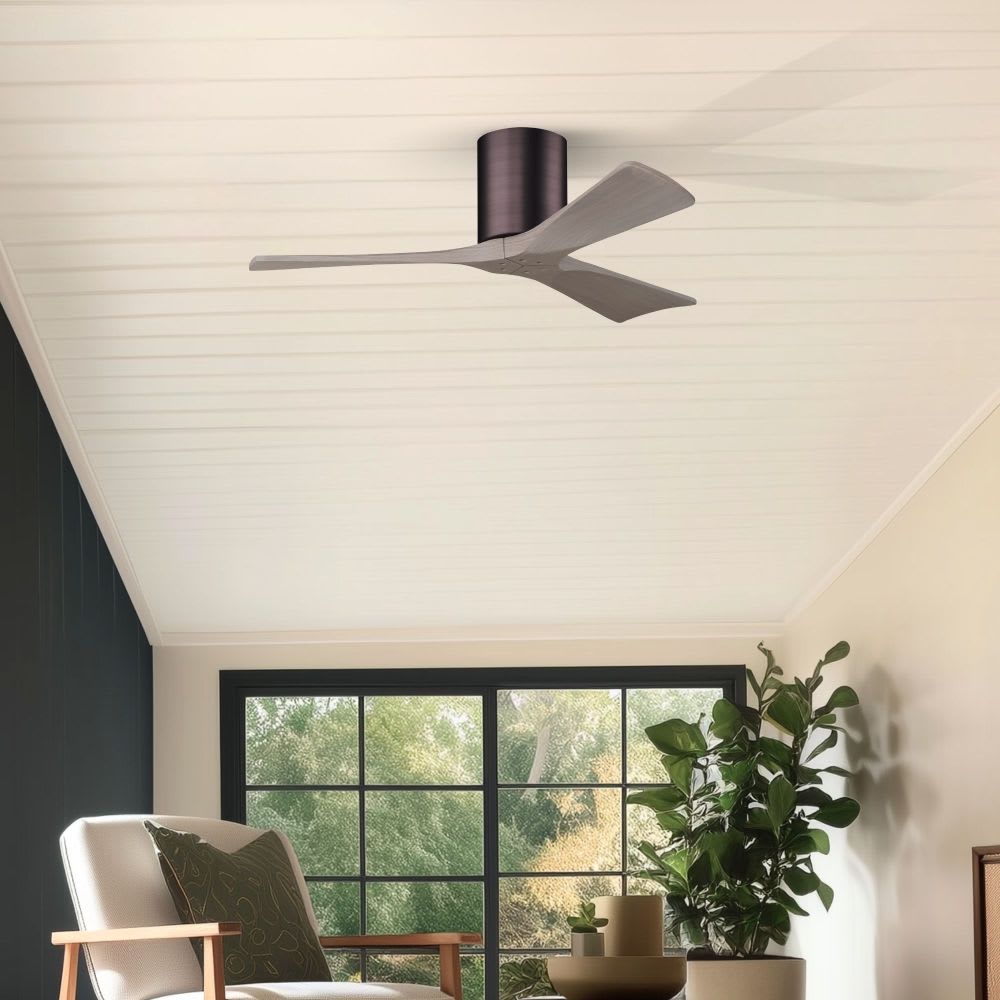Matthews Fan Company Irene-3HLK Three Blade Flush Mount Ceiling Fan ...