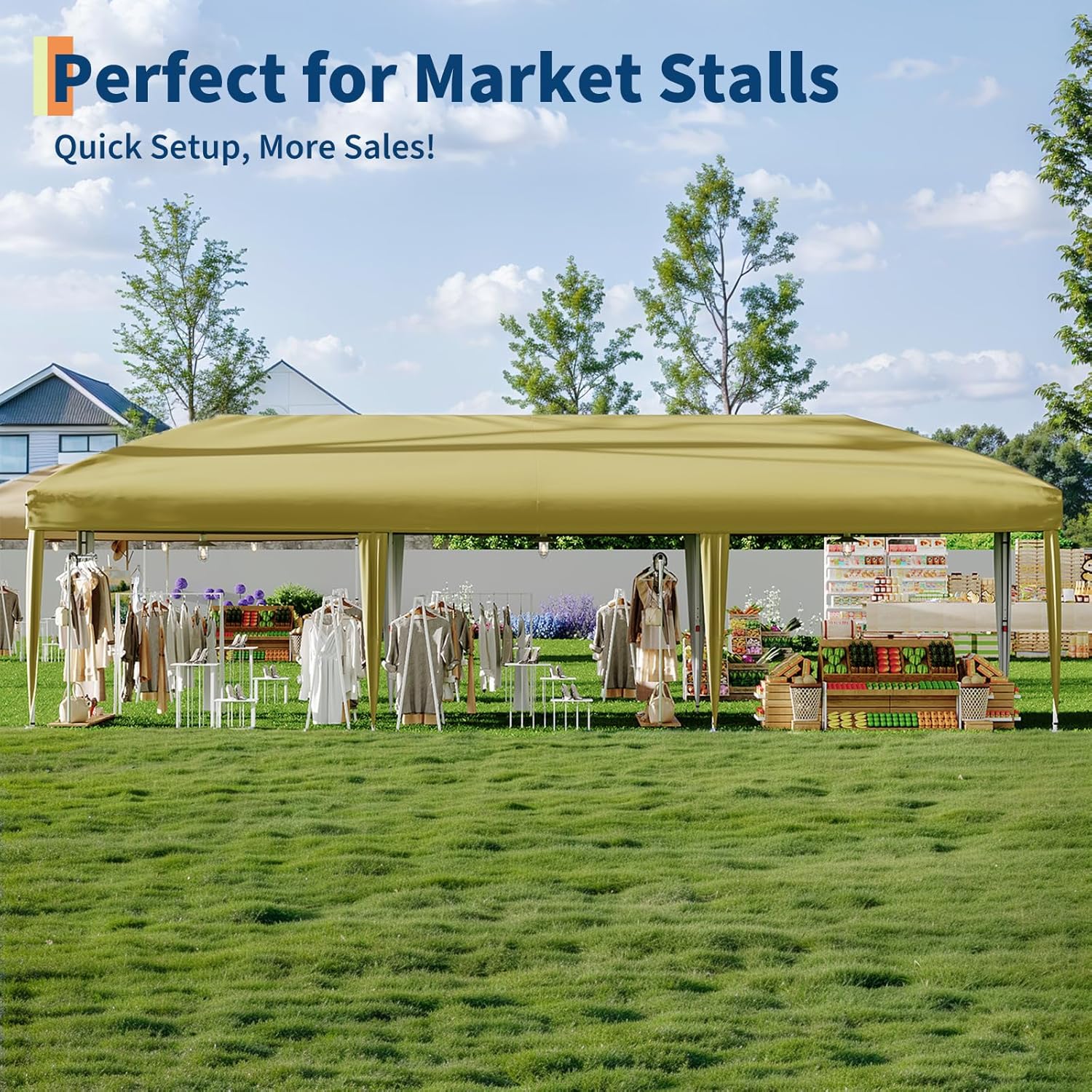 Garvee 10x30 Pop Up Canopy with 8 SideWalls- Heavy Duty Outdoor Canopy ...