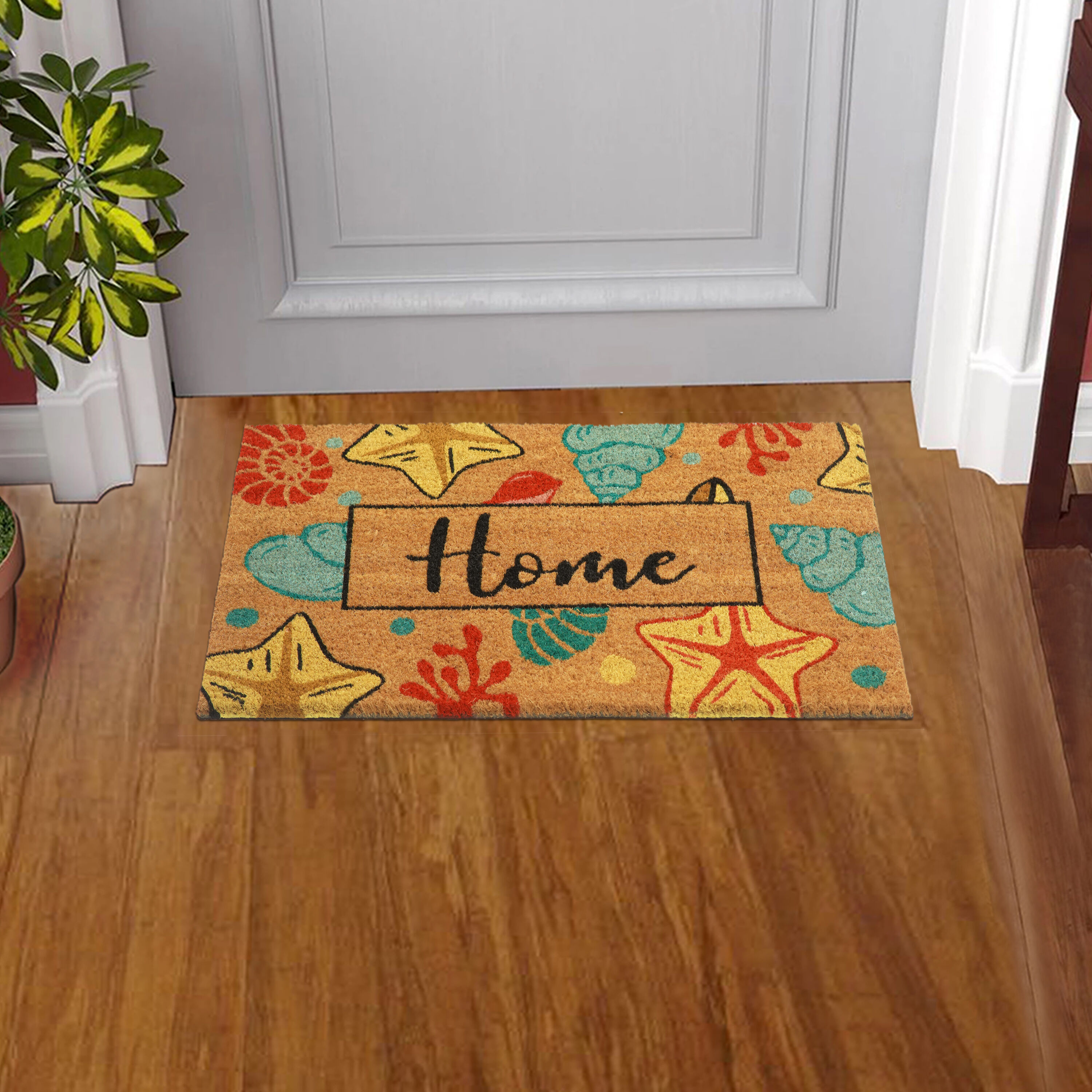 Style Selections 18-in x 30-in Natural Coir Non-Slip Grip Indoor or ...