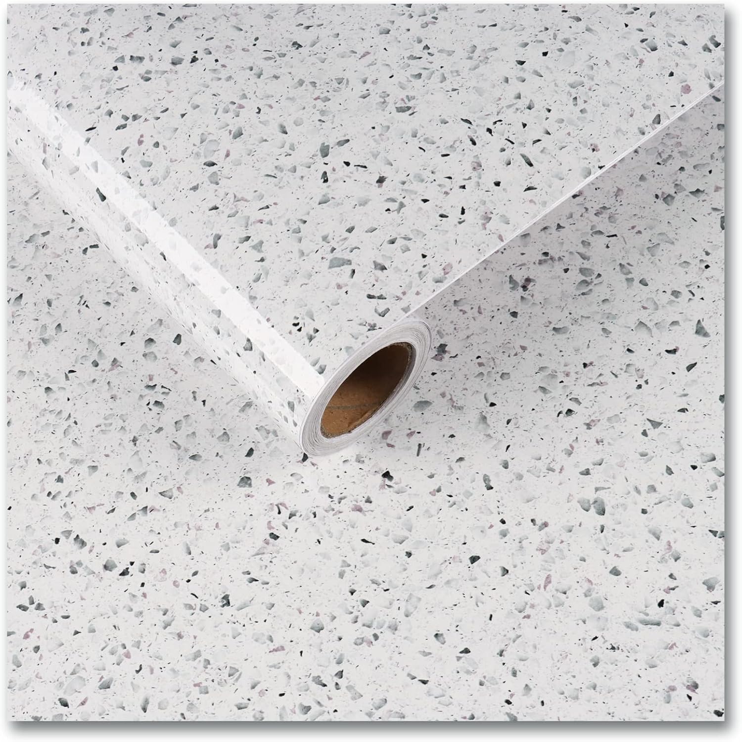 VEELIKE VEELIKE Granite Contact Paper 24x118 White Granite Wallpaper ...