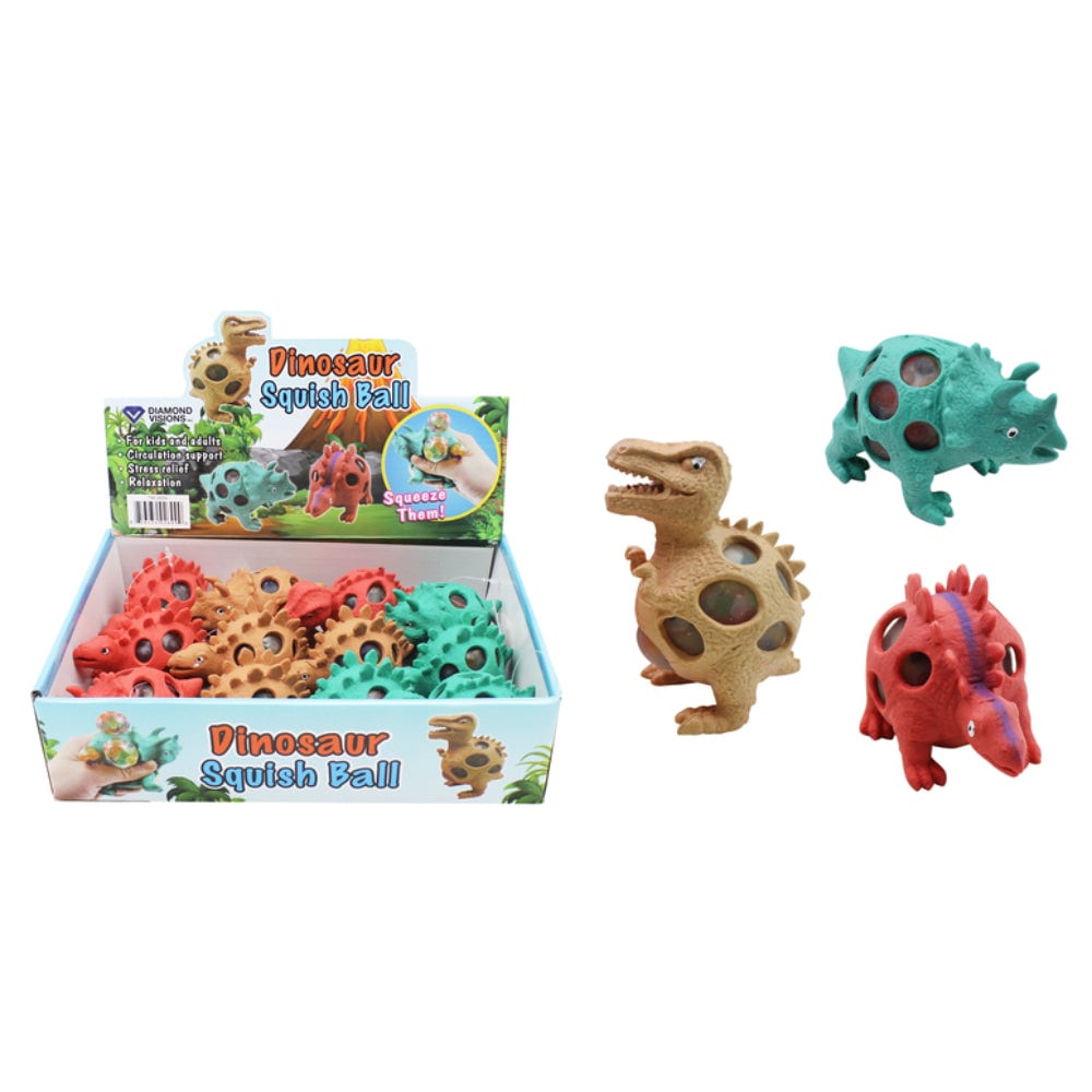 Diamond Visions Dinosaur Squish Balls Multicolored Pack of 12 in the ...