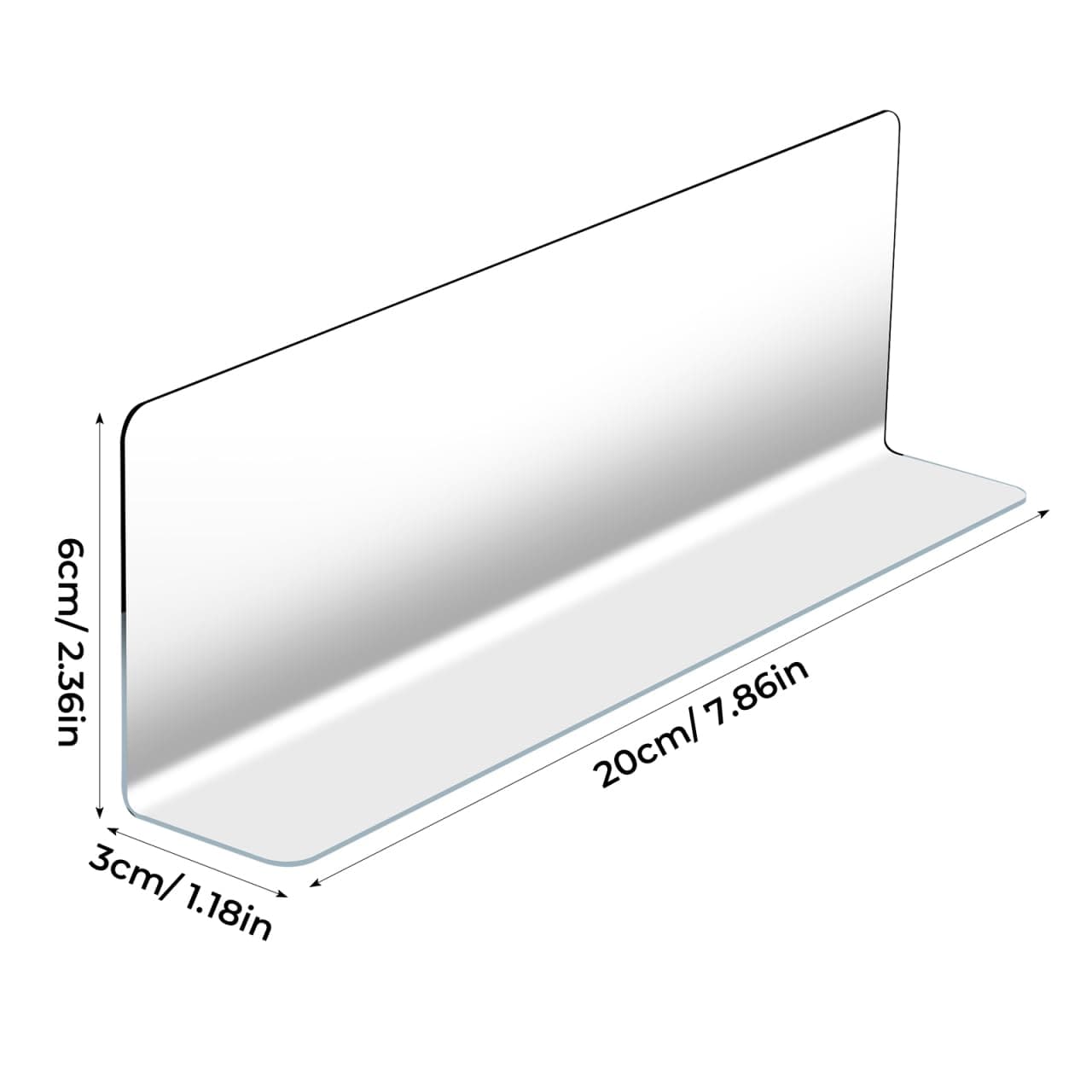 AKSCYZM Clear Plastic Shelf Dividers 7.8Inch L-Shaped Organizers for ...