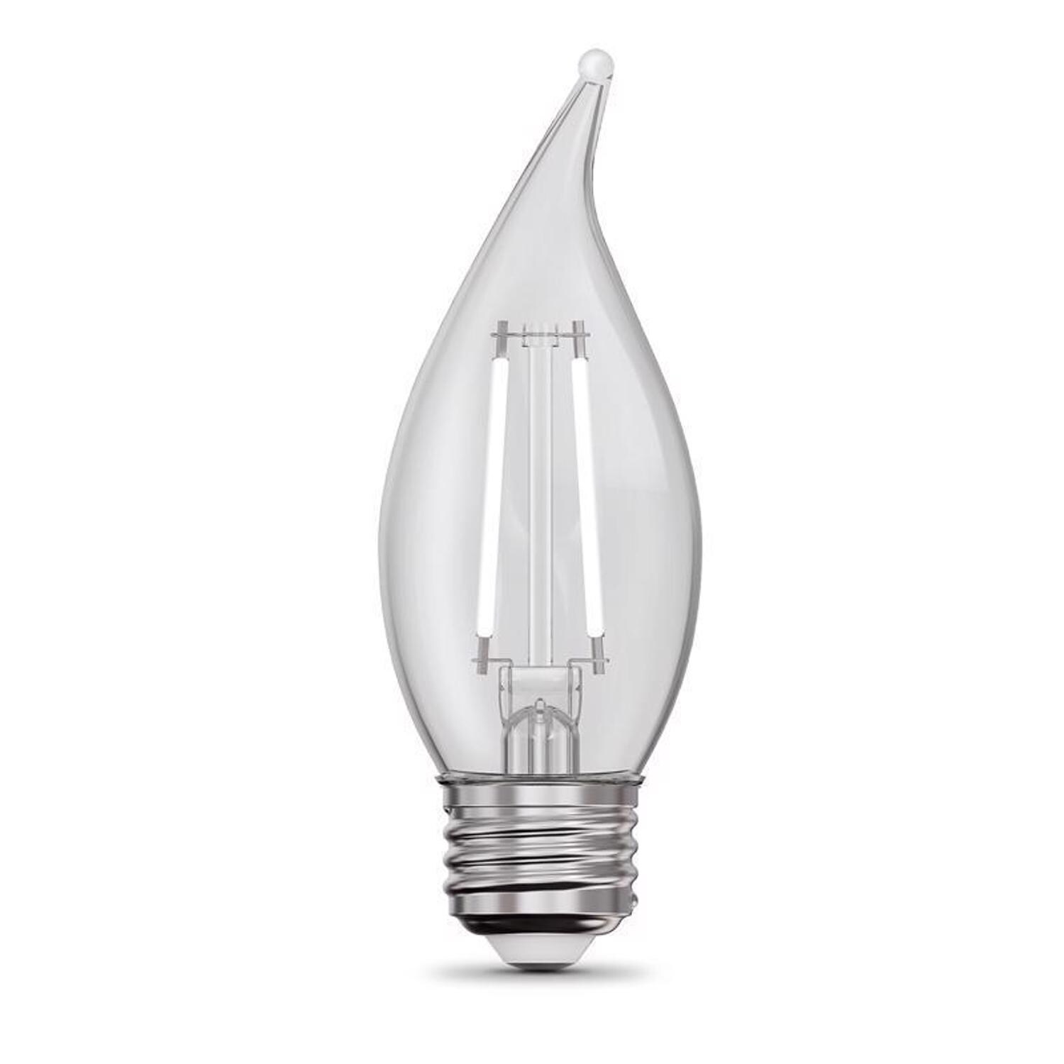 Feit Electric White BA10 E26 Medium Filament LED Bulb Soft White 60 ...