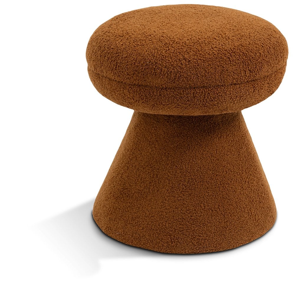 Meridian Drum Saddle Faux Shearling Teddy Fabric Ottoman Stool at Lowes.com