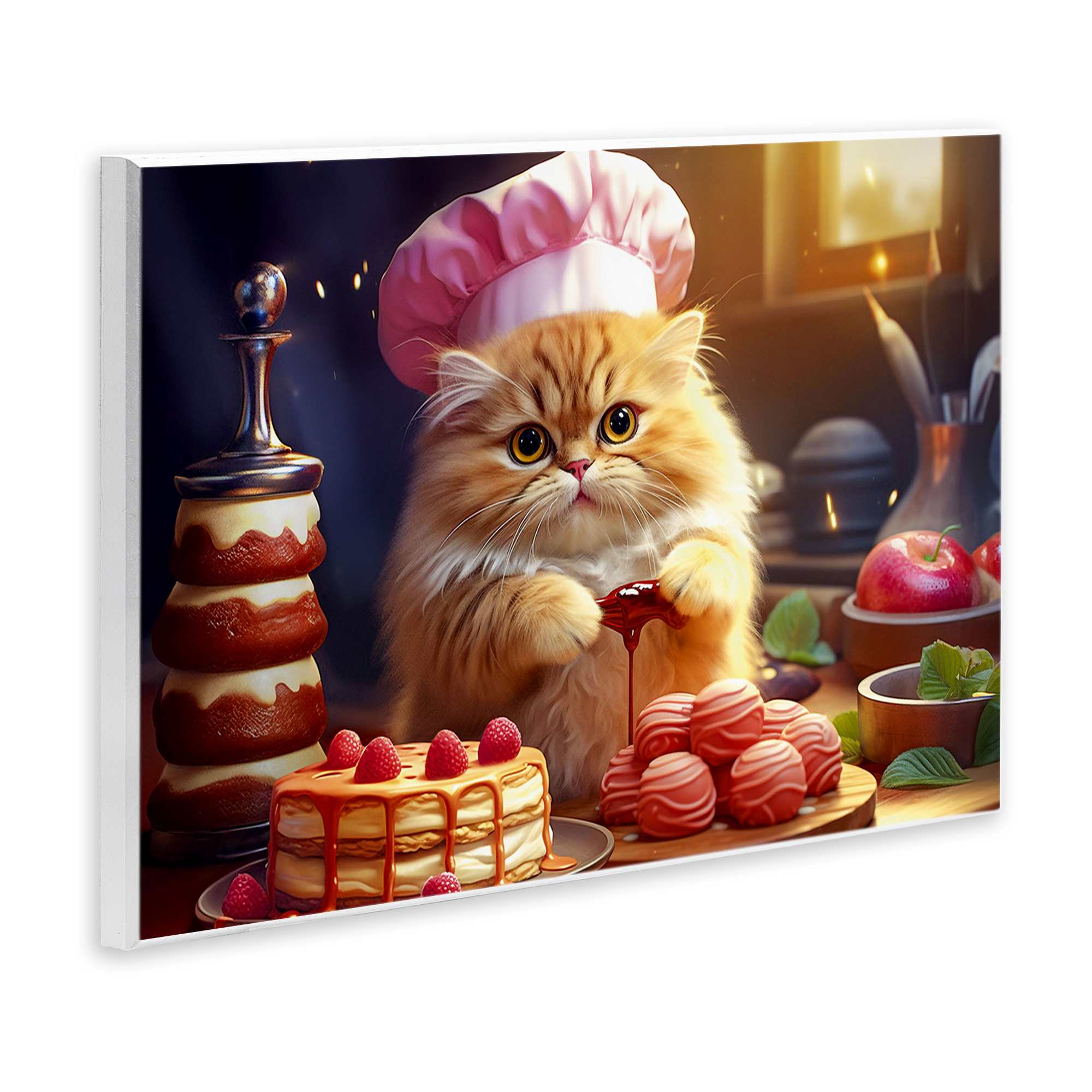 Stupell Industries Fluffy Baker Cat Wall Plaque Art 15 x 10 in the Wall ...