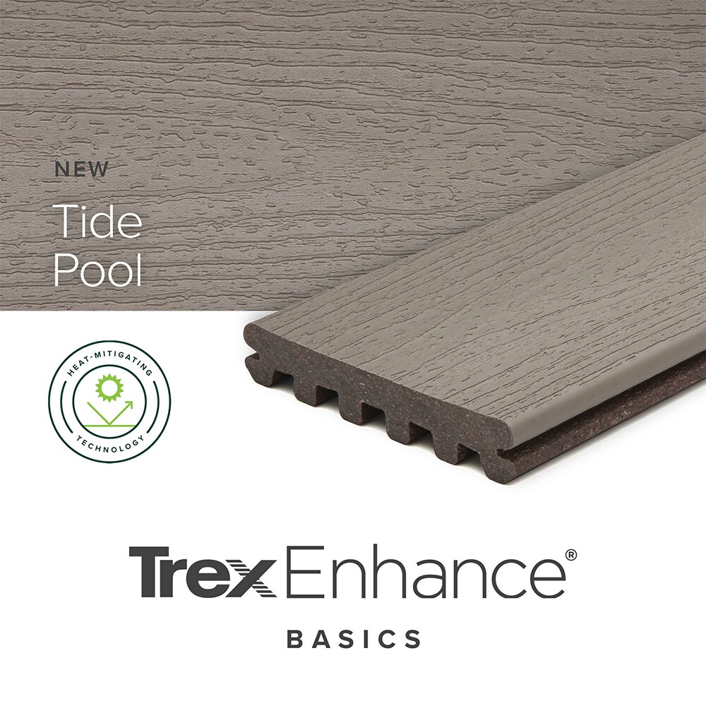 Trex Enhance Basics 1-in x 6-in x 12-ft Tide Pool Grooved Composite ...