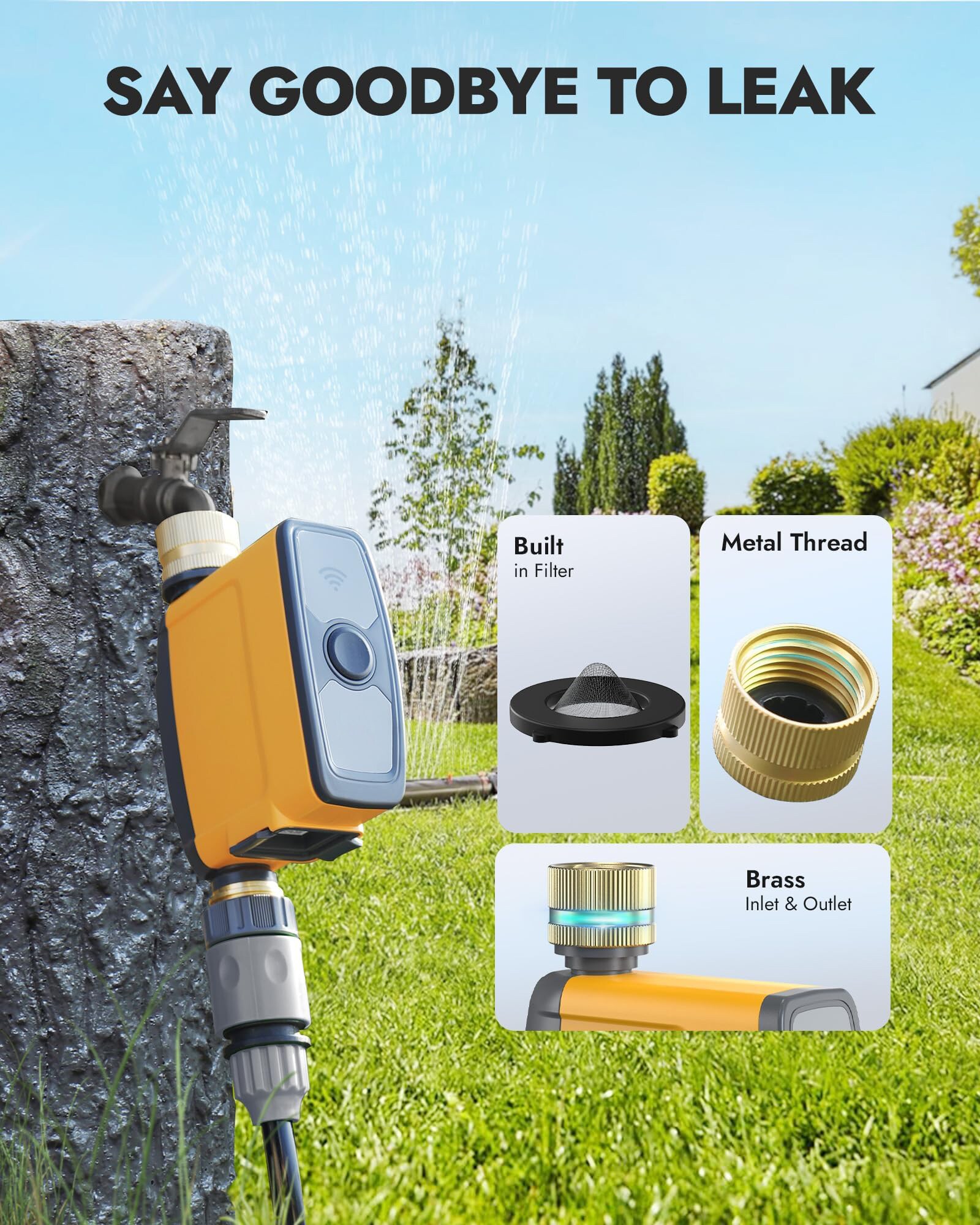 Misopily WiFi Water Timer Smart Hose Timer for Garden Hose App Control ...