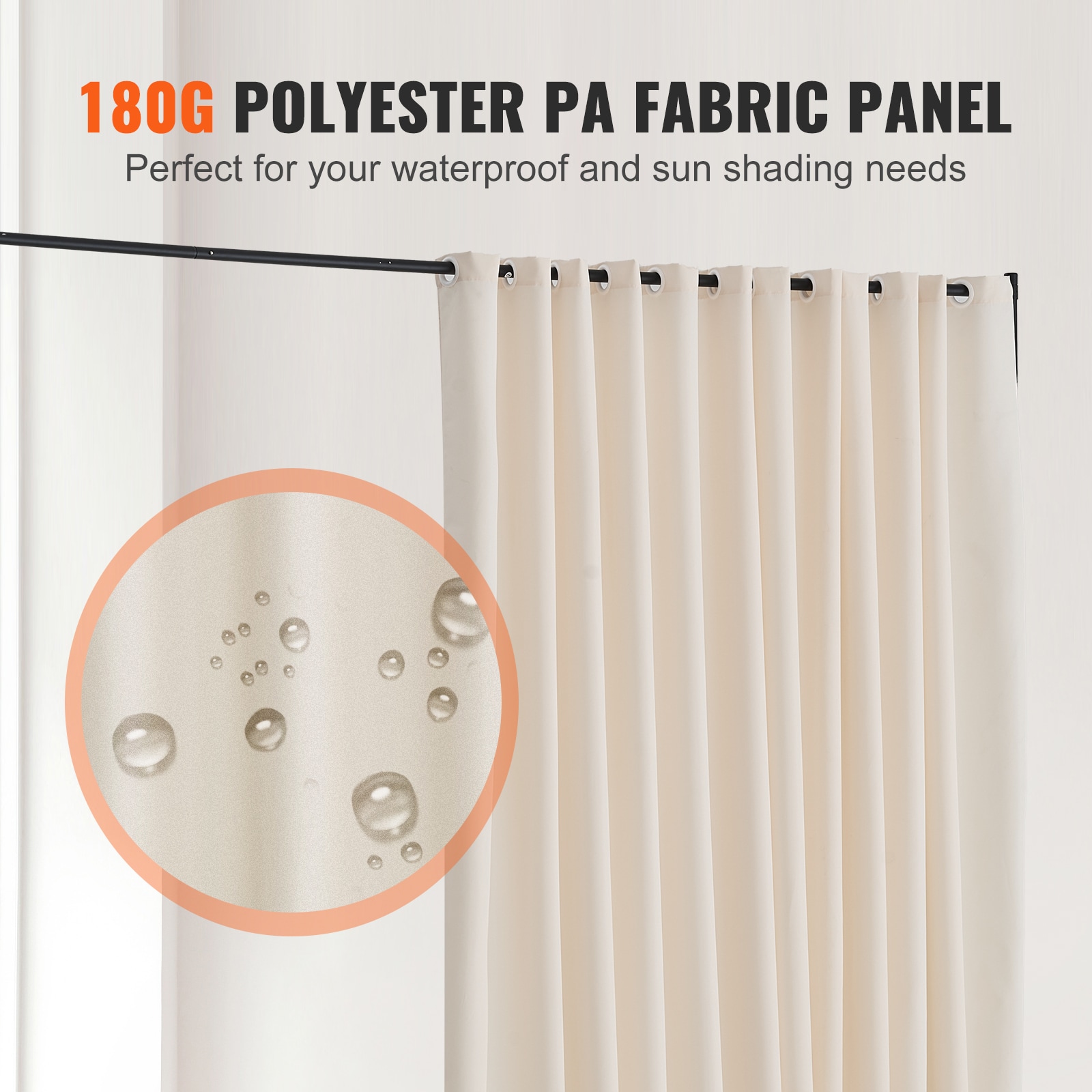 VEVOR Room Divider Portable Panel Room Divider with Wheels Curtain ...