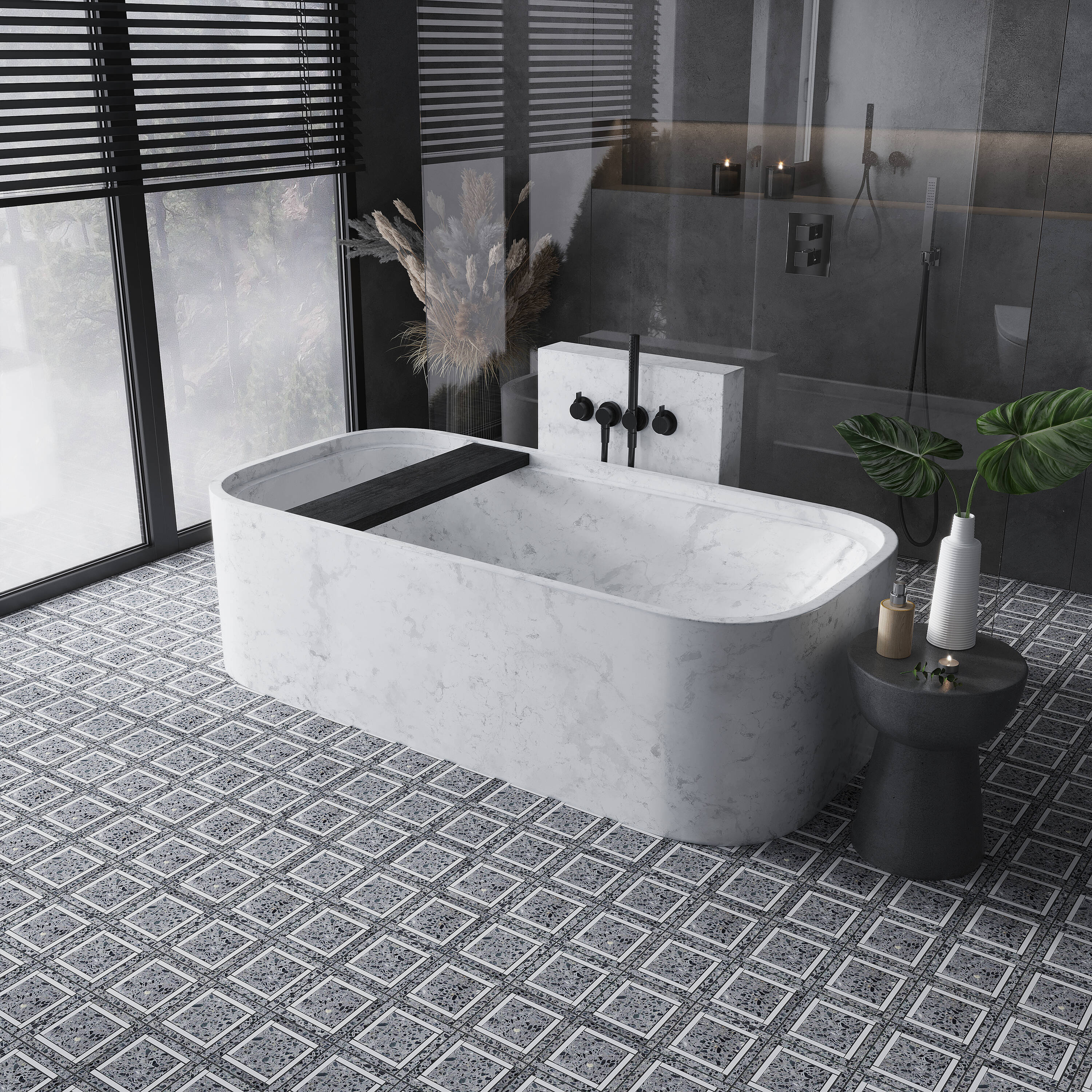 Apollo Tile Stellare Light Gray and White 12-in x 12-in Honed Natural ...