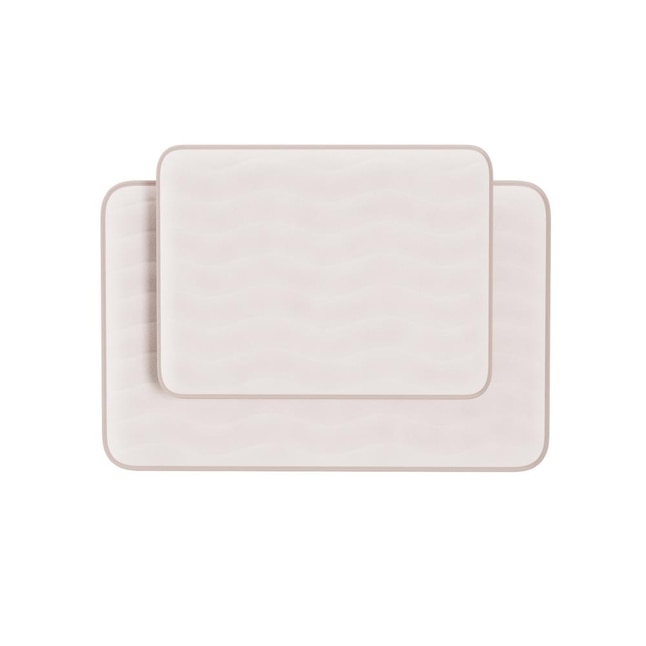 Hastings Home Bathroom Mats 32 25 In X 20 25 In Ivory Microfiber Memory